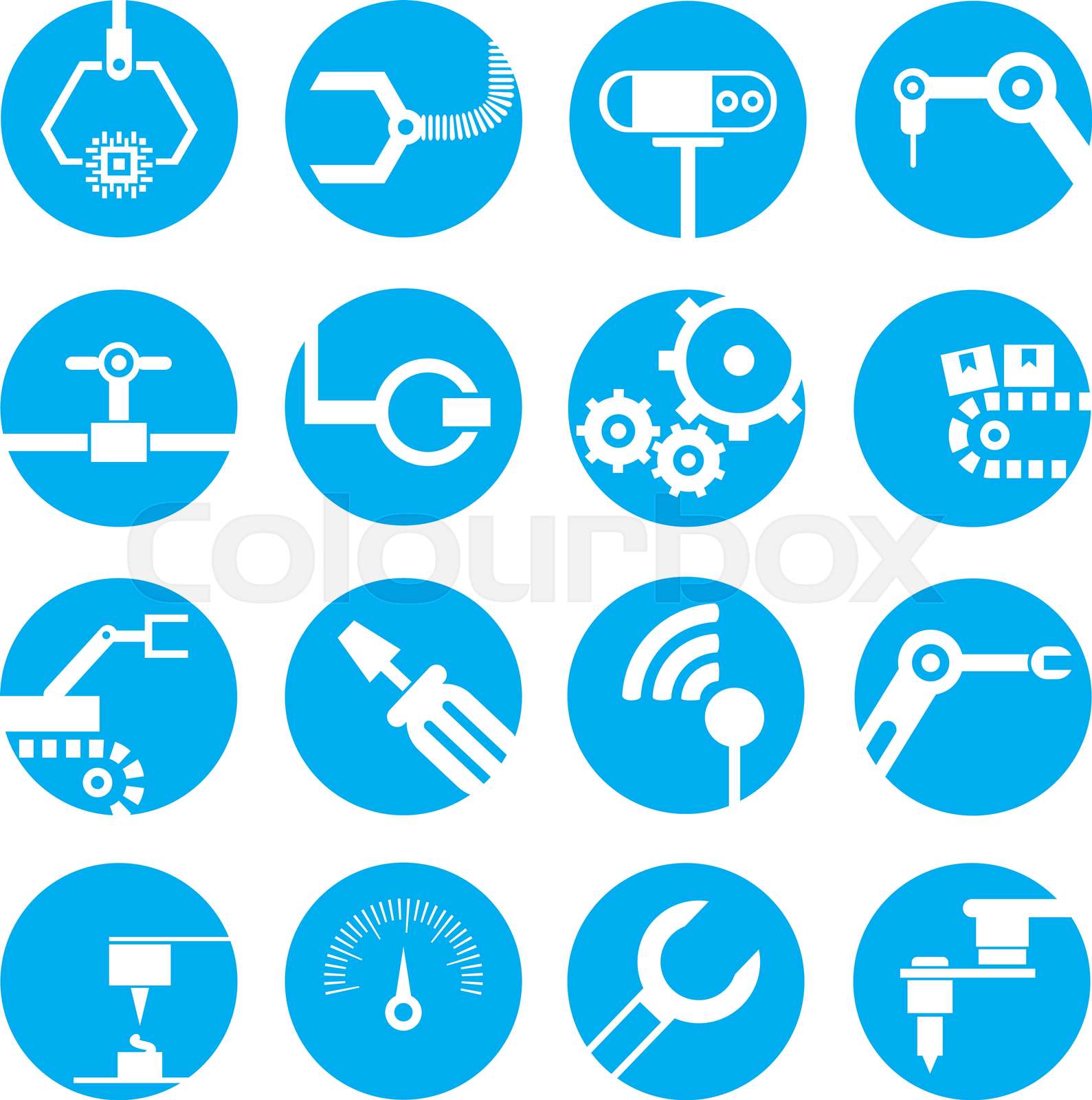 robot and automation icons | Stock vector | Colourbox