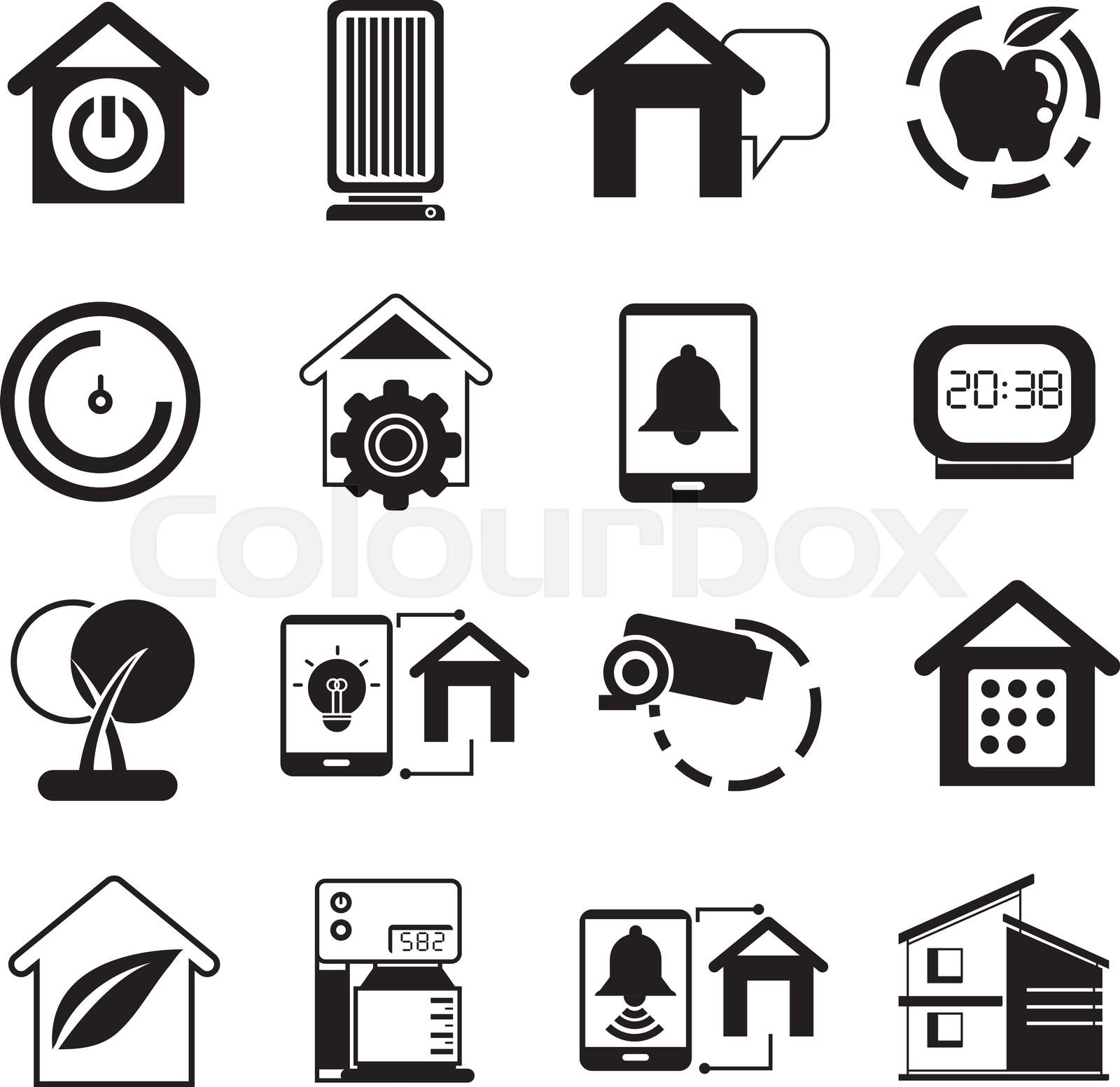 smart home icons, home automation icons | Stock vector | Colourbox