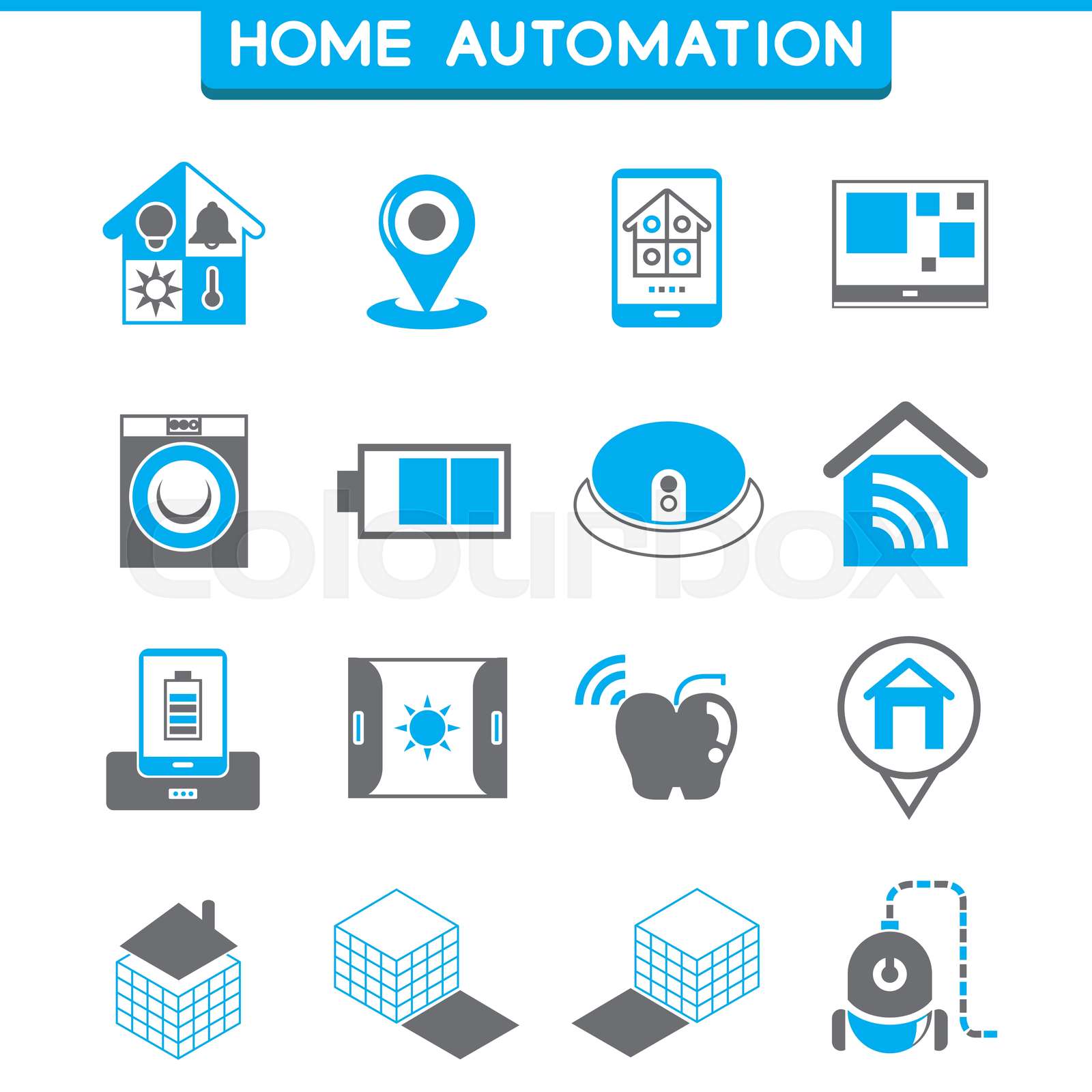 smart home icons, home automation icons | Stock vector | Colourbox