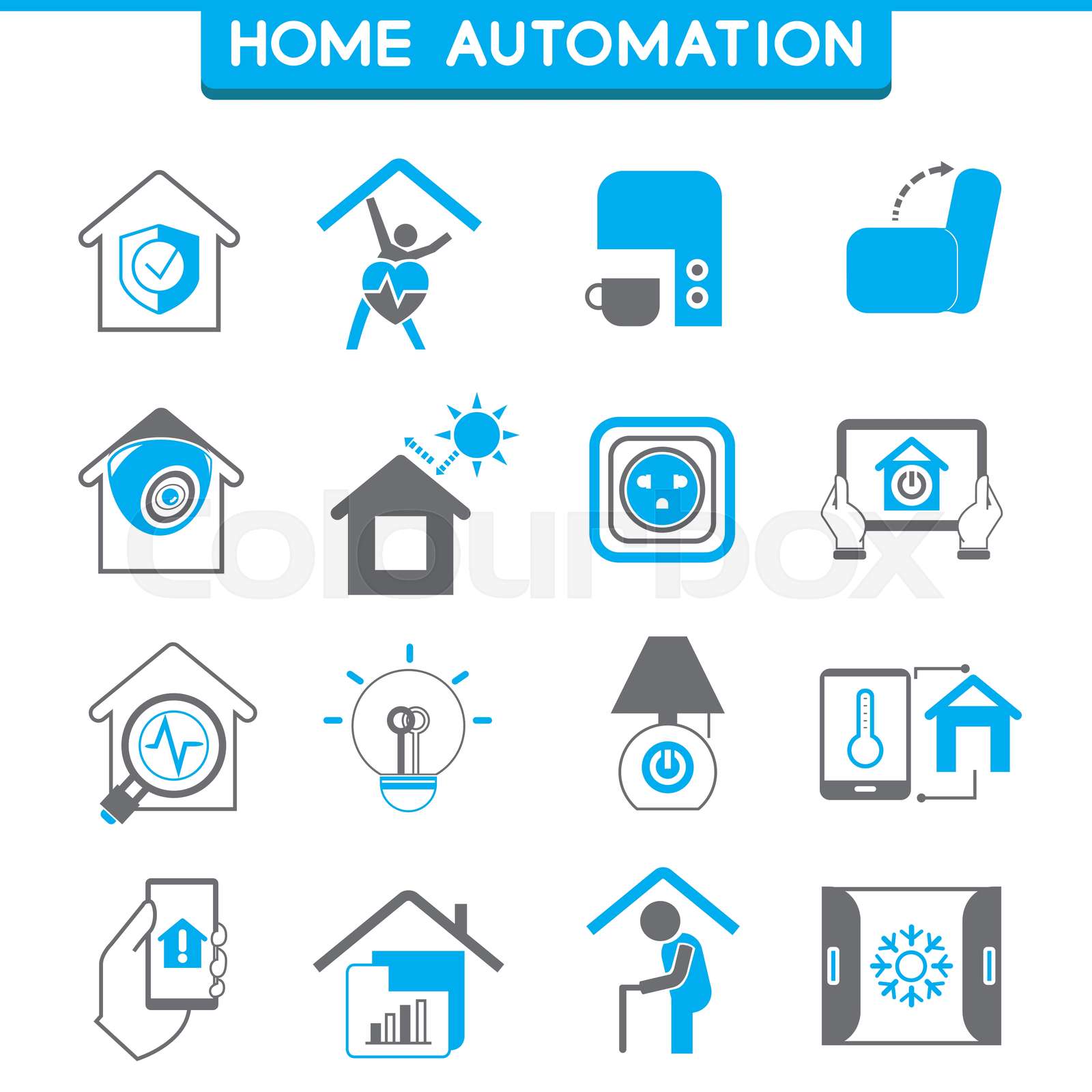 smart home icons, home automation icons | Stock vector | Colourbox