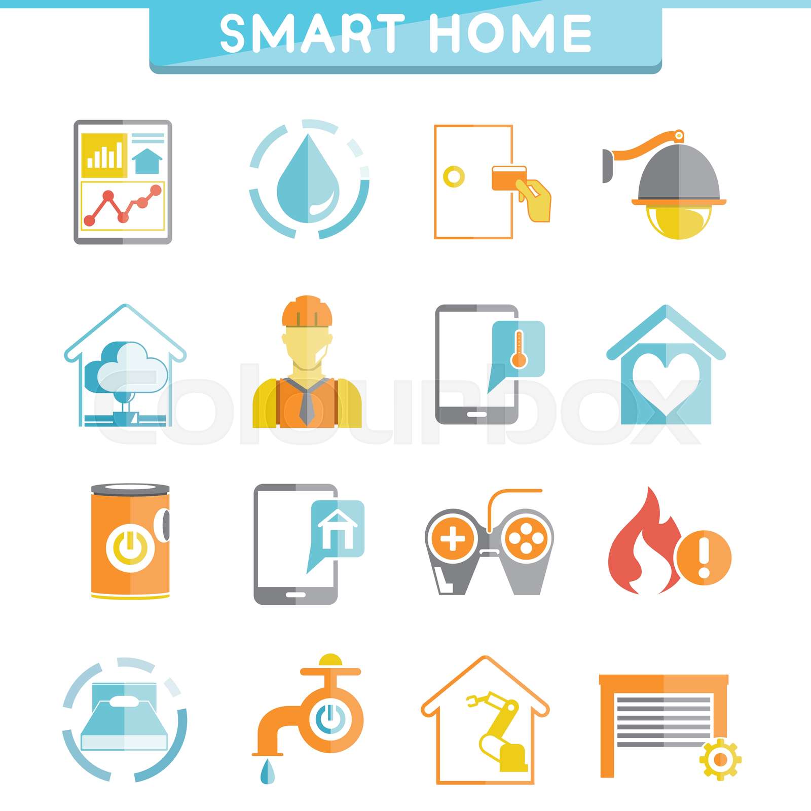 smart home and home automation icons | Stock vector | Colourbox