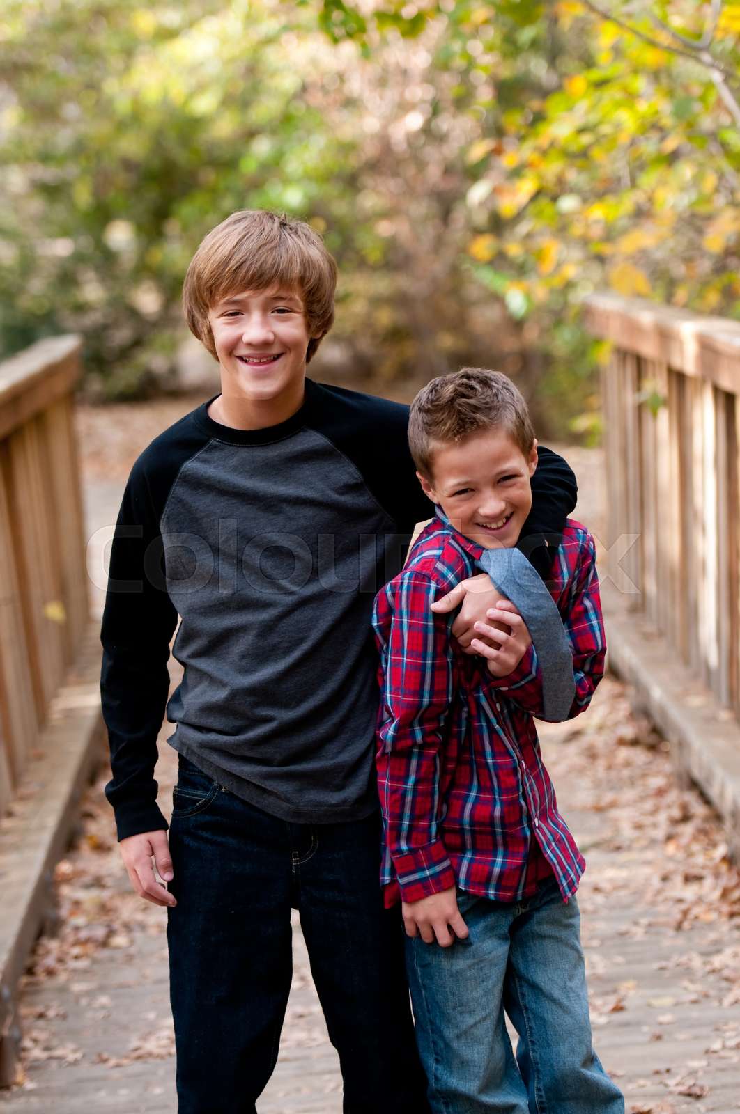 Cute brothers laughing. | Stock image | Colourbox