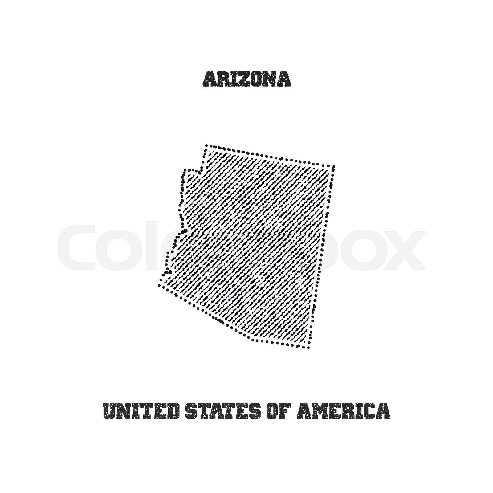 Label with map of arizona. | Stock vector | Colourbox