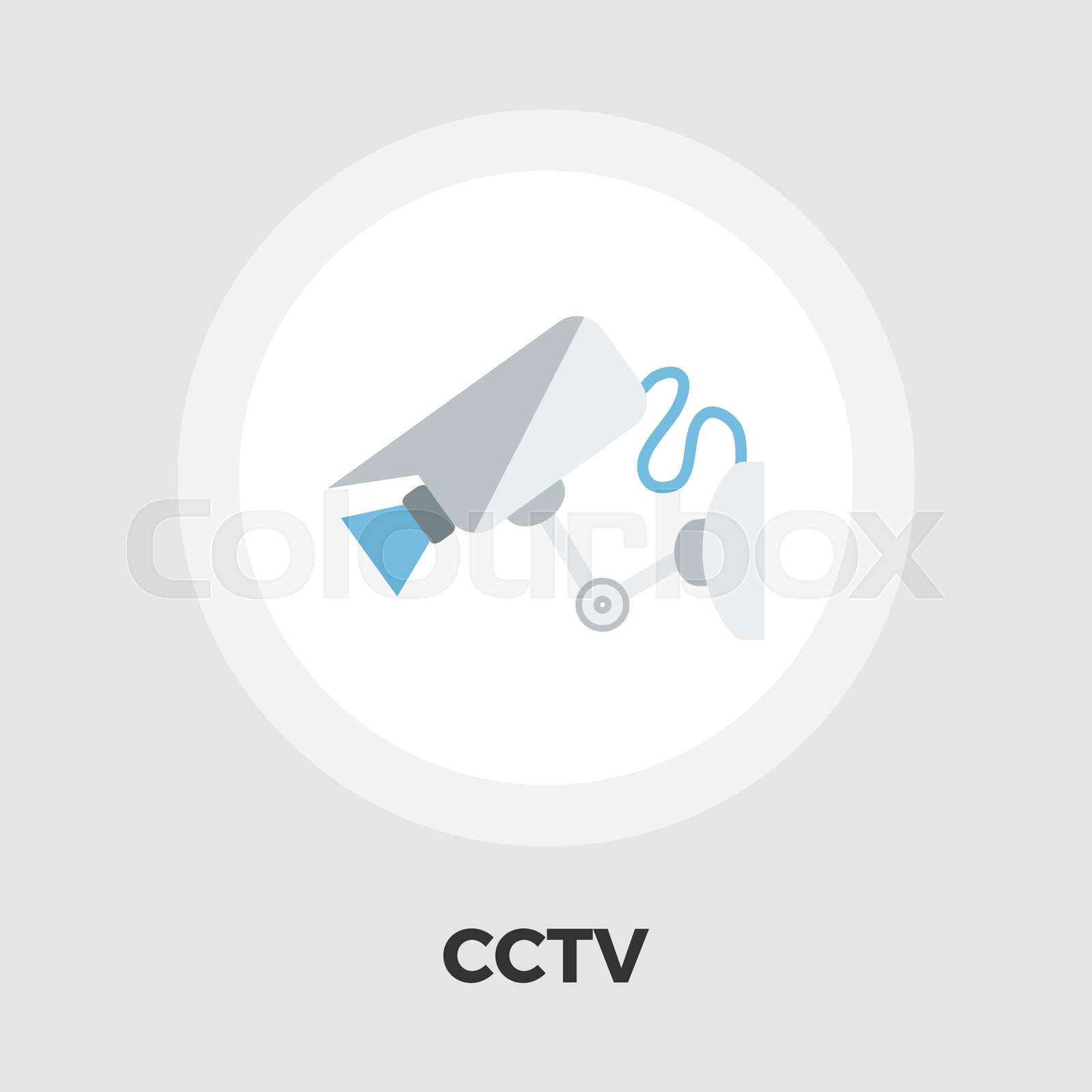 Video surveillance CCTV Camera icon flat | Stock vector | Colourbox