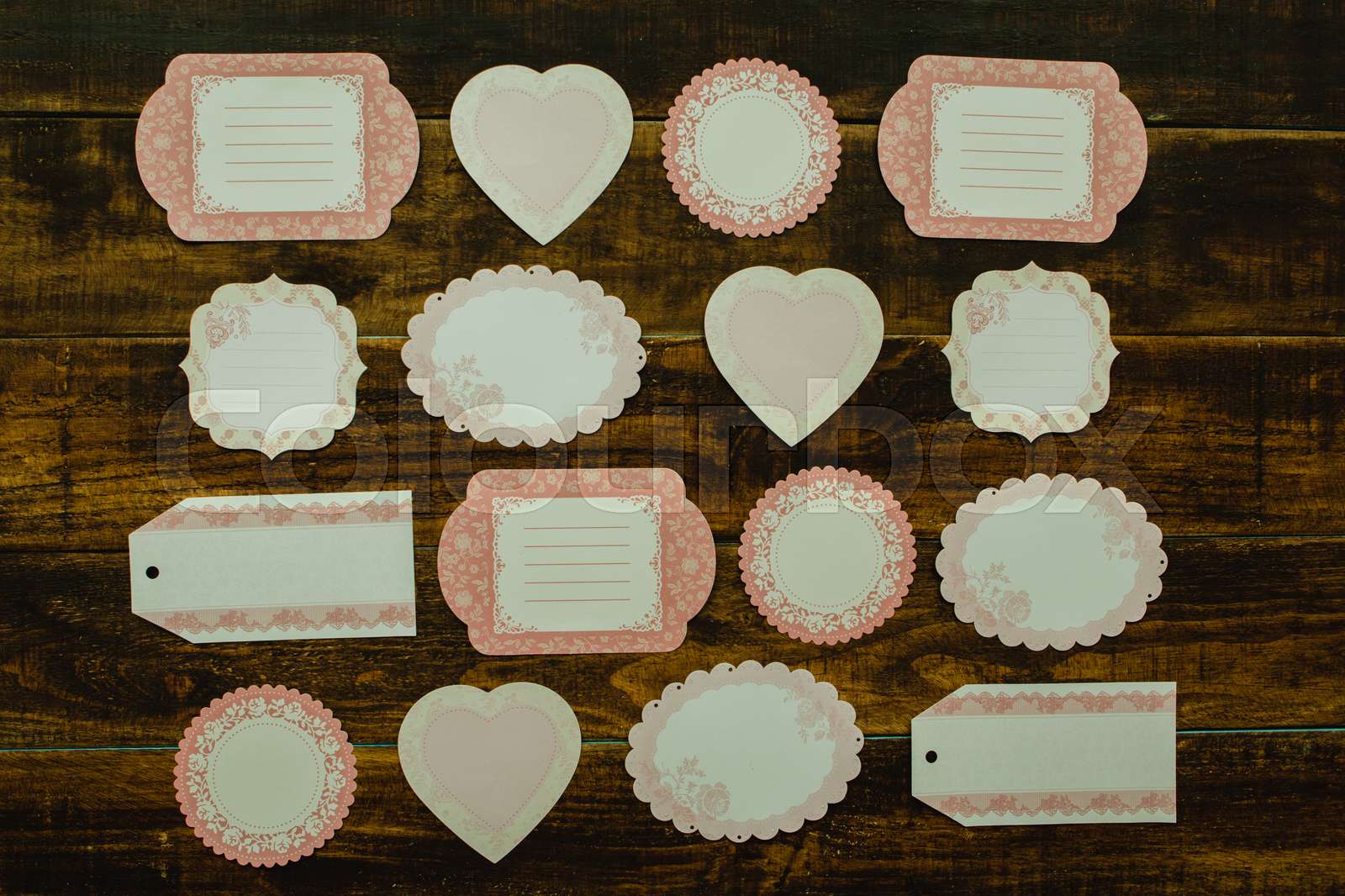 Beautiful empty gift cards with different shapes | Stock image | Colourbox