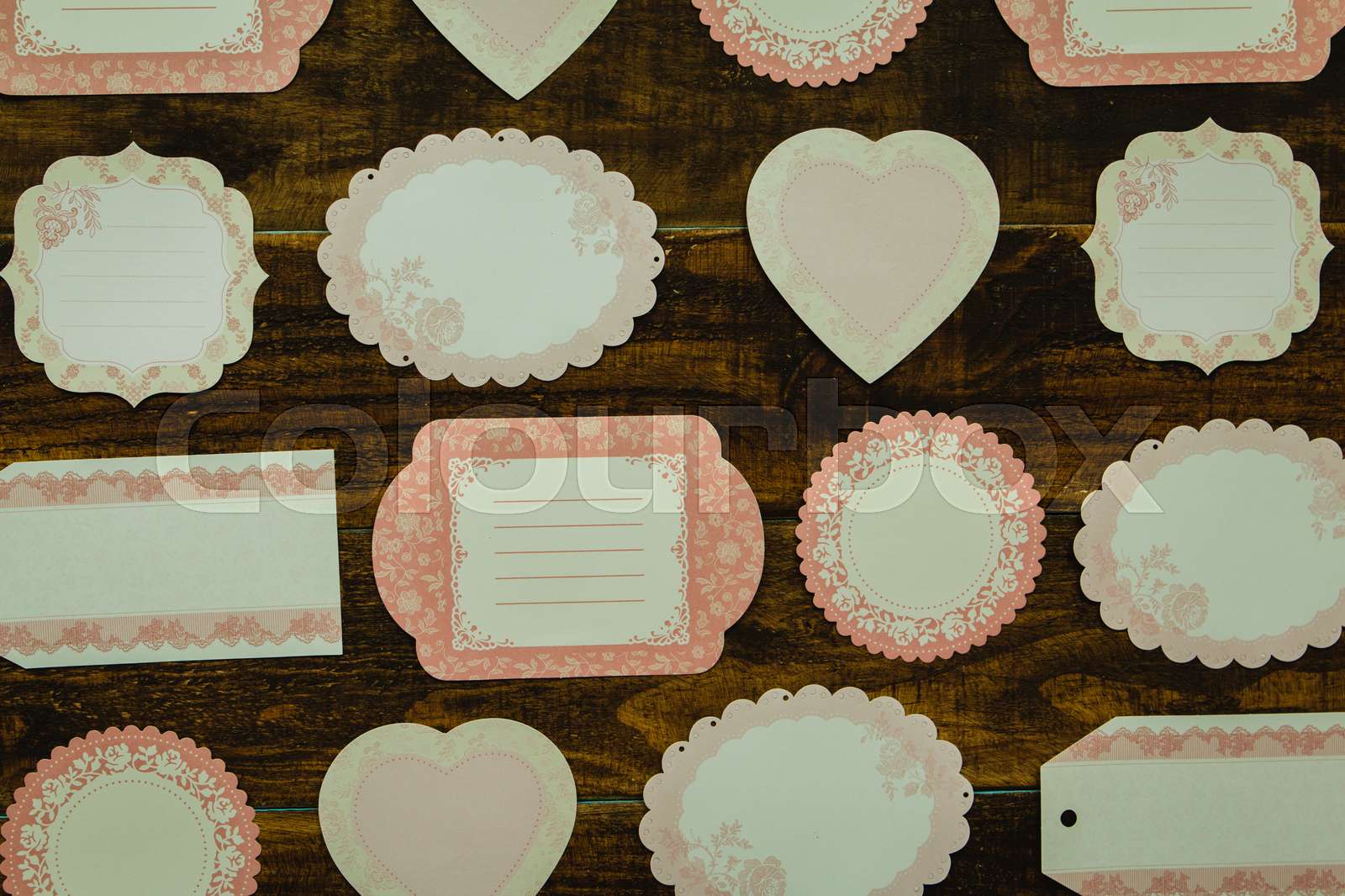 Beautiful empty gift cards with different shapes | Stock image | Colourbox