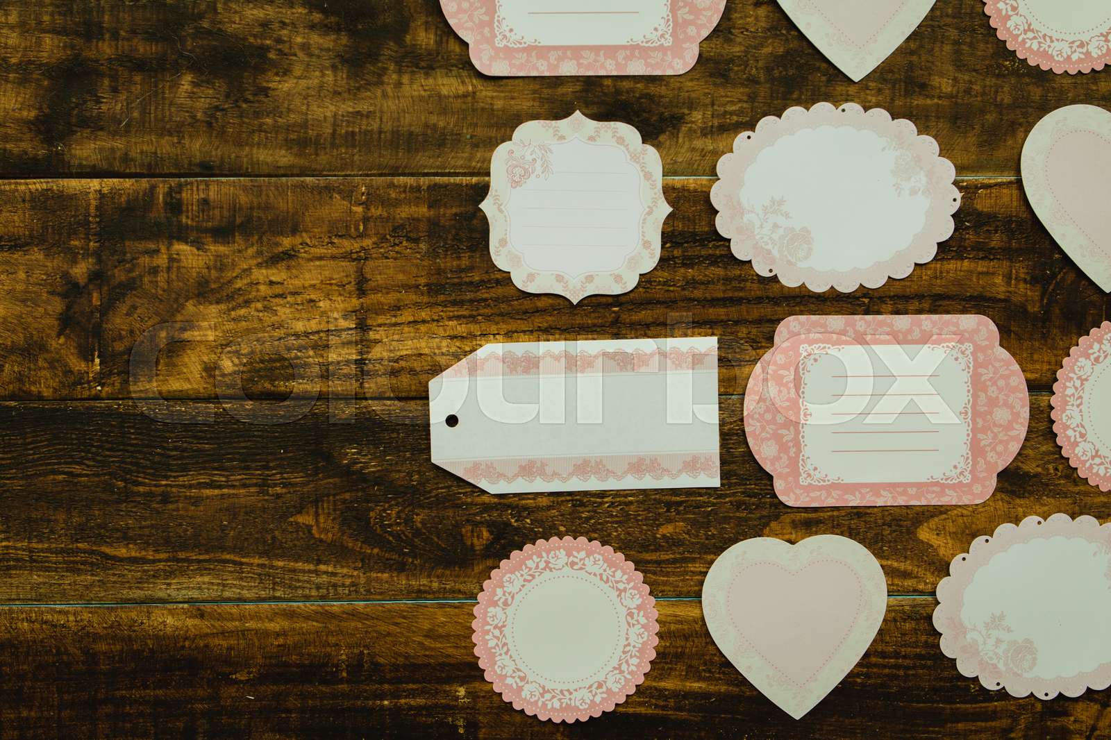 Beautiful empty gift cards with different shapes | Stock image | Colourbox