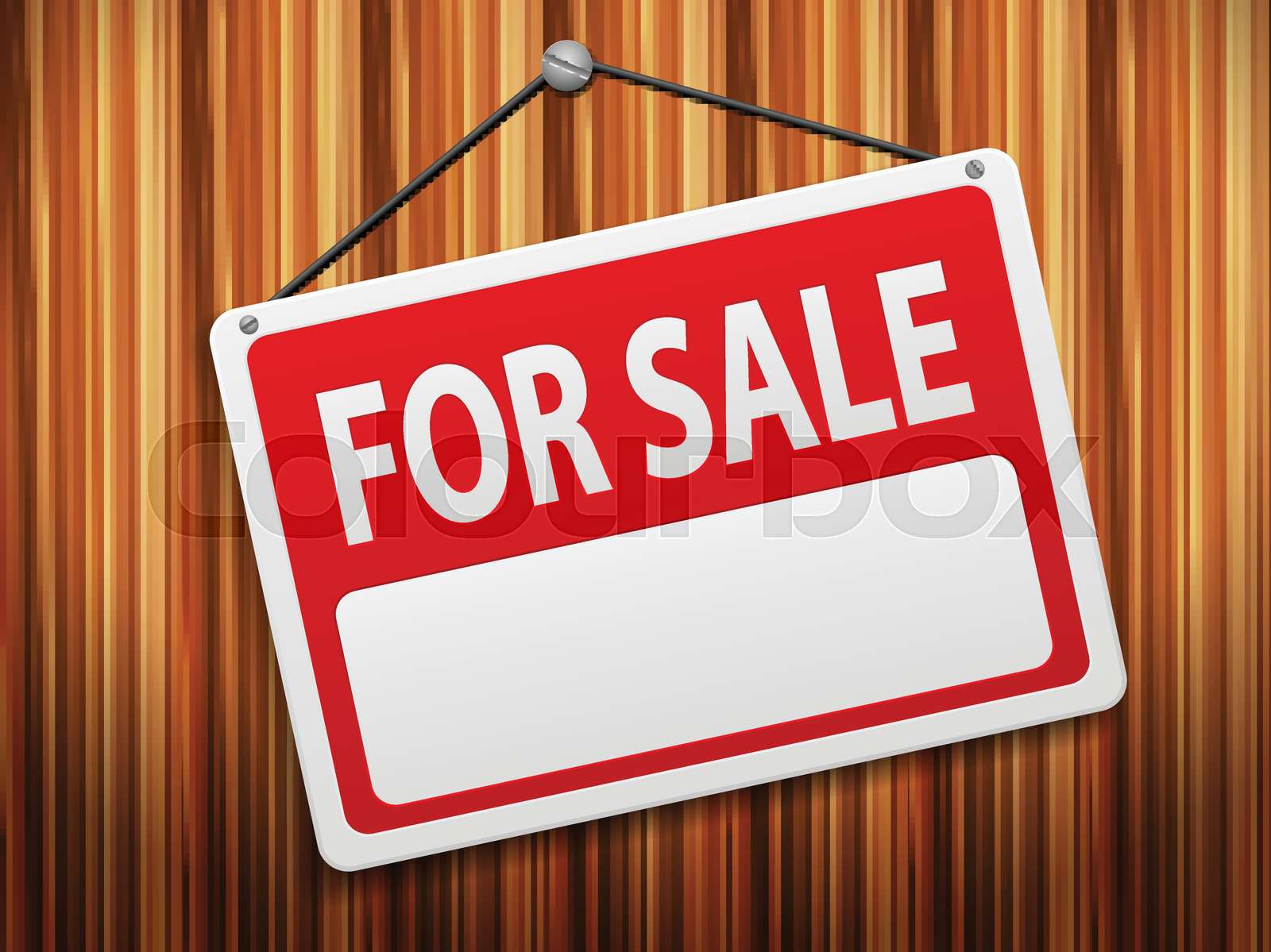 For sale sign board on wood | Stock vector | Colourbox