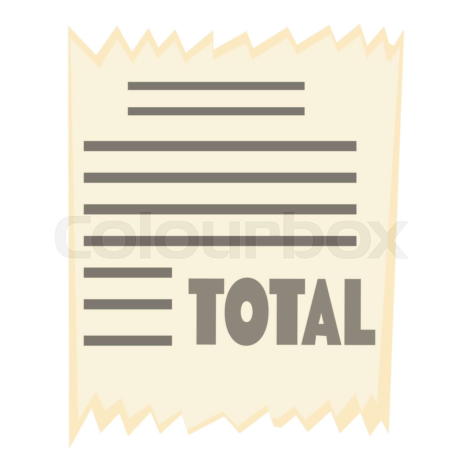 Receipt icon, cartoon style | Stock vector | Colourbox