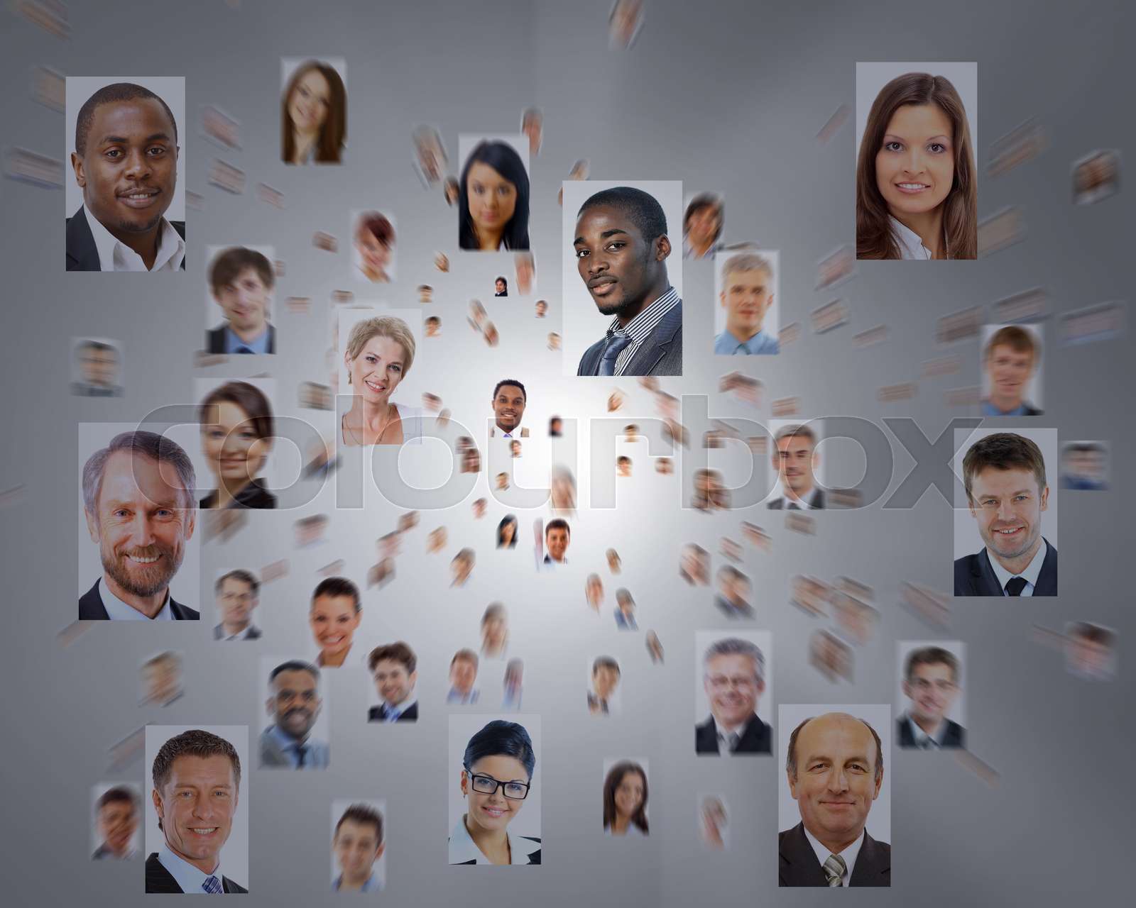 lots of isolated portraits of business people | Stock image | Colourbox