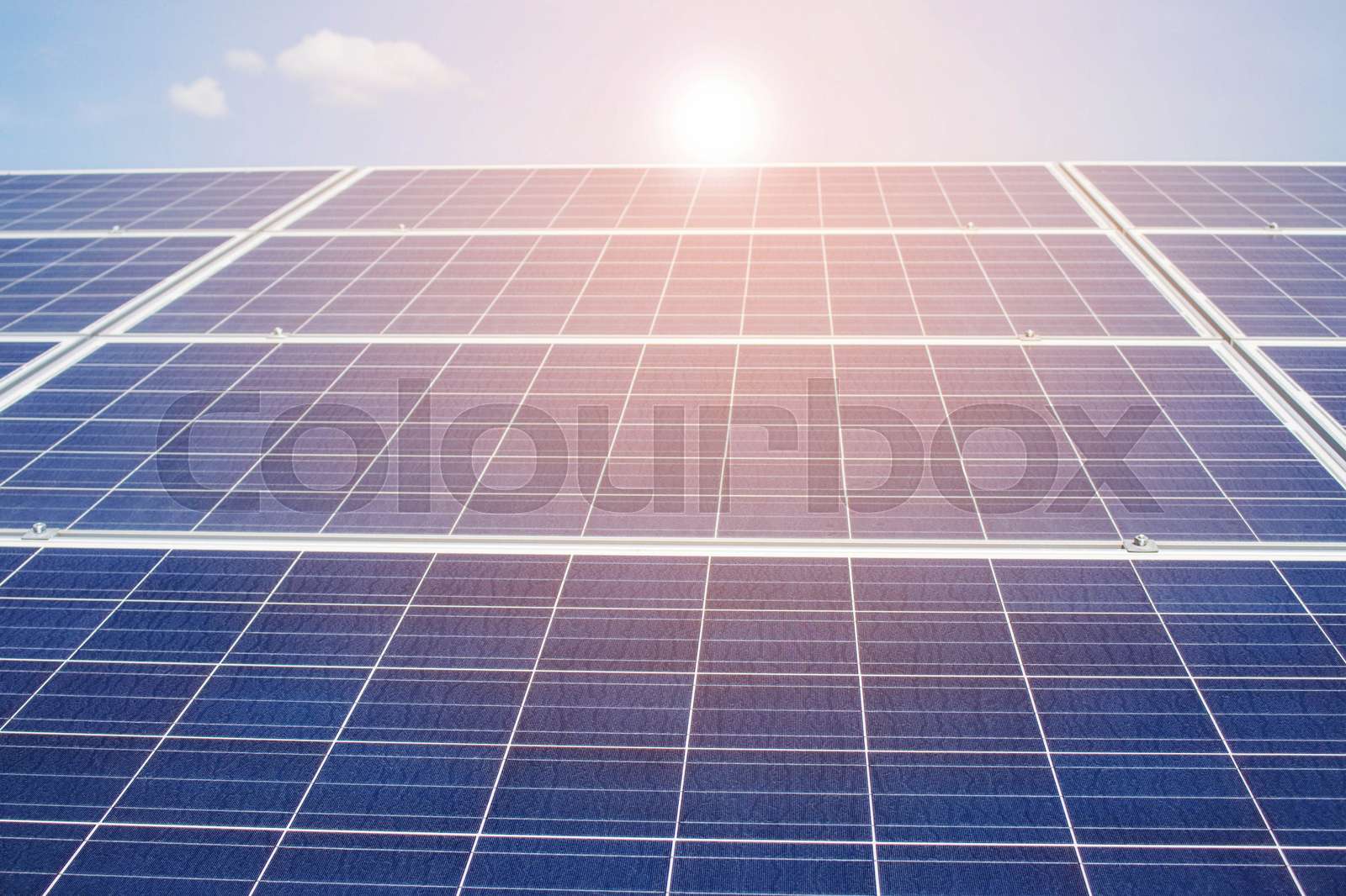 Solar panels at sun | Stock image | Colourbox