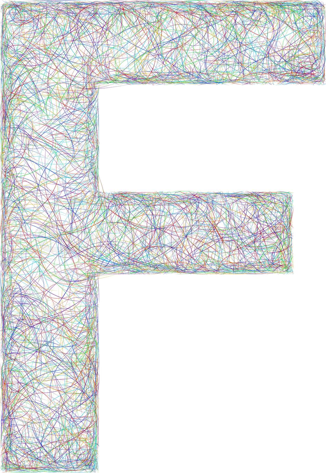 Colorful sketch font design - letter F | Stock vector | Colourbox