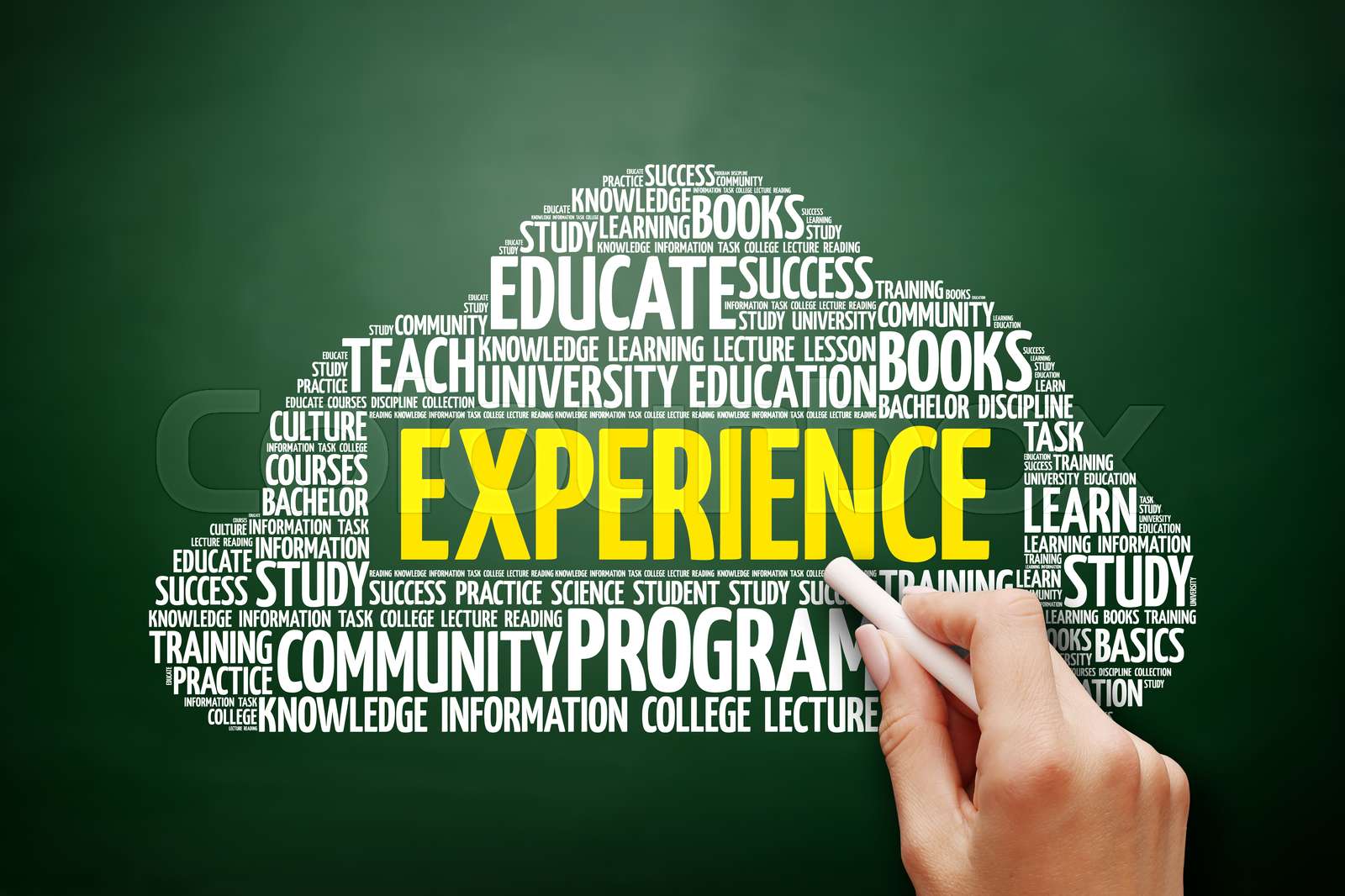 Experience word cloud, education concept | Stock image | Colourbox