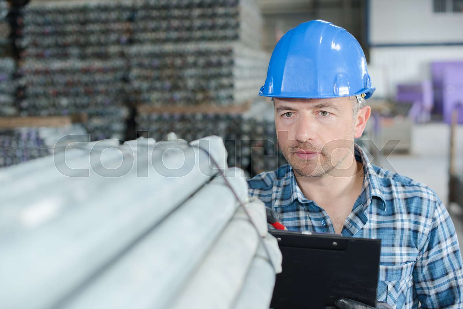 counting steel pipes | Stock image | Colourbox