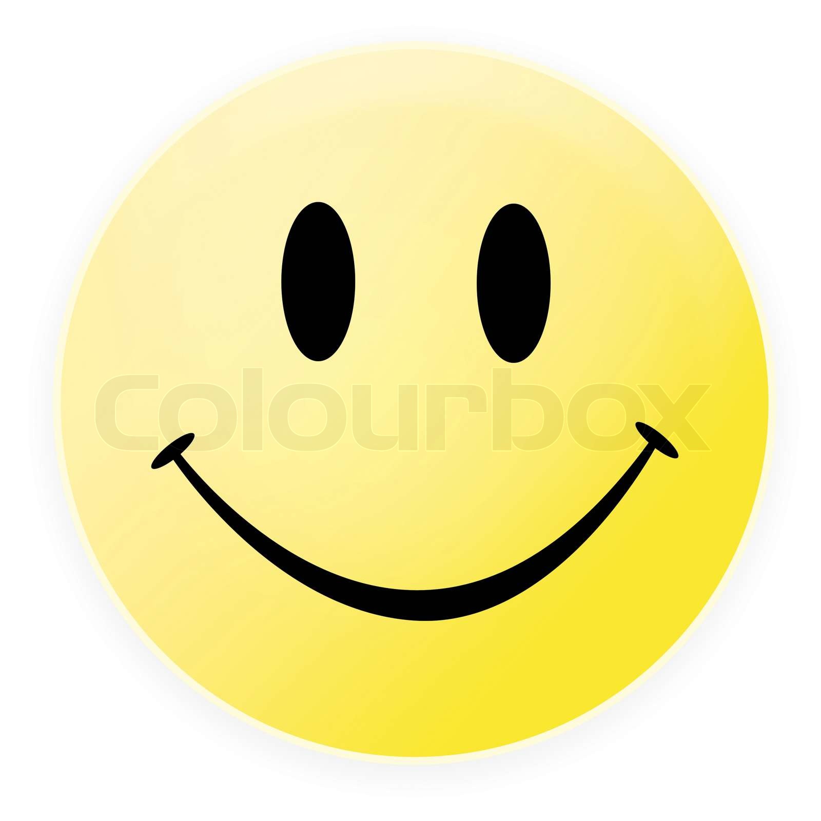 gelb, smiley, antlitz | Stock Bild | Colourbox