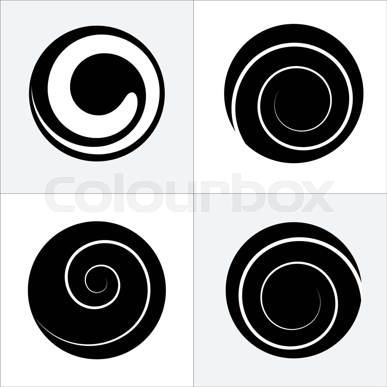 Collection of abstract spiral vector elements. | Stock vector | Colourbox