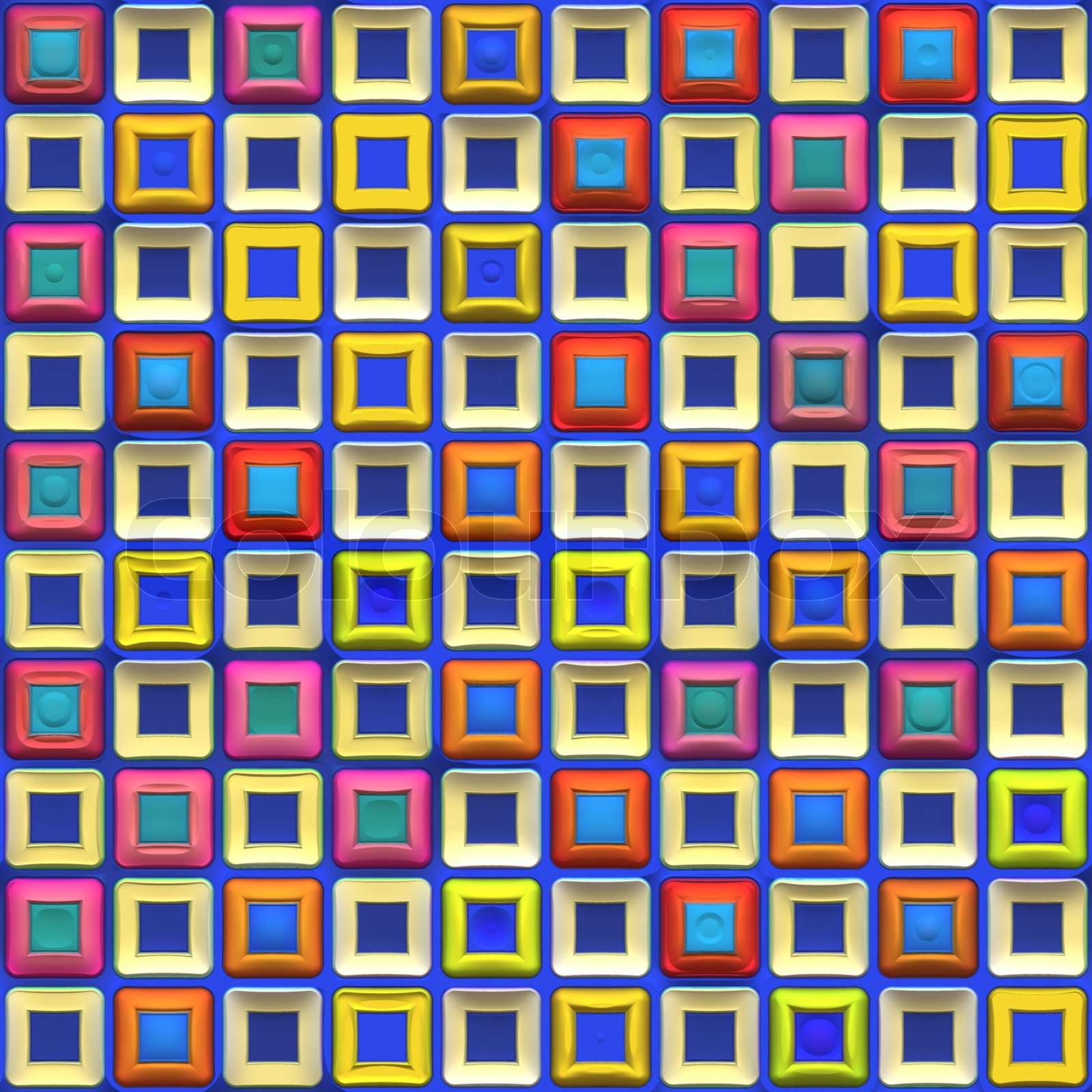 En regnbue farvede ternede firkanter tekstur, fliser problemfrit ...