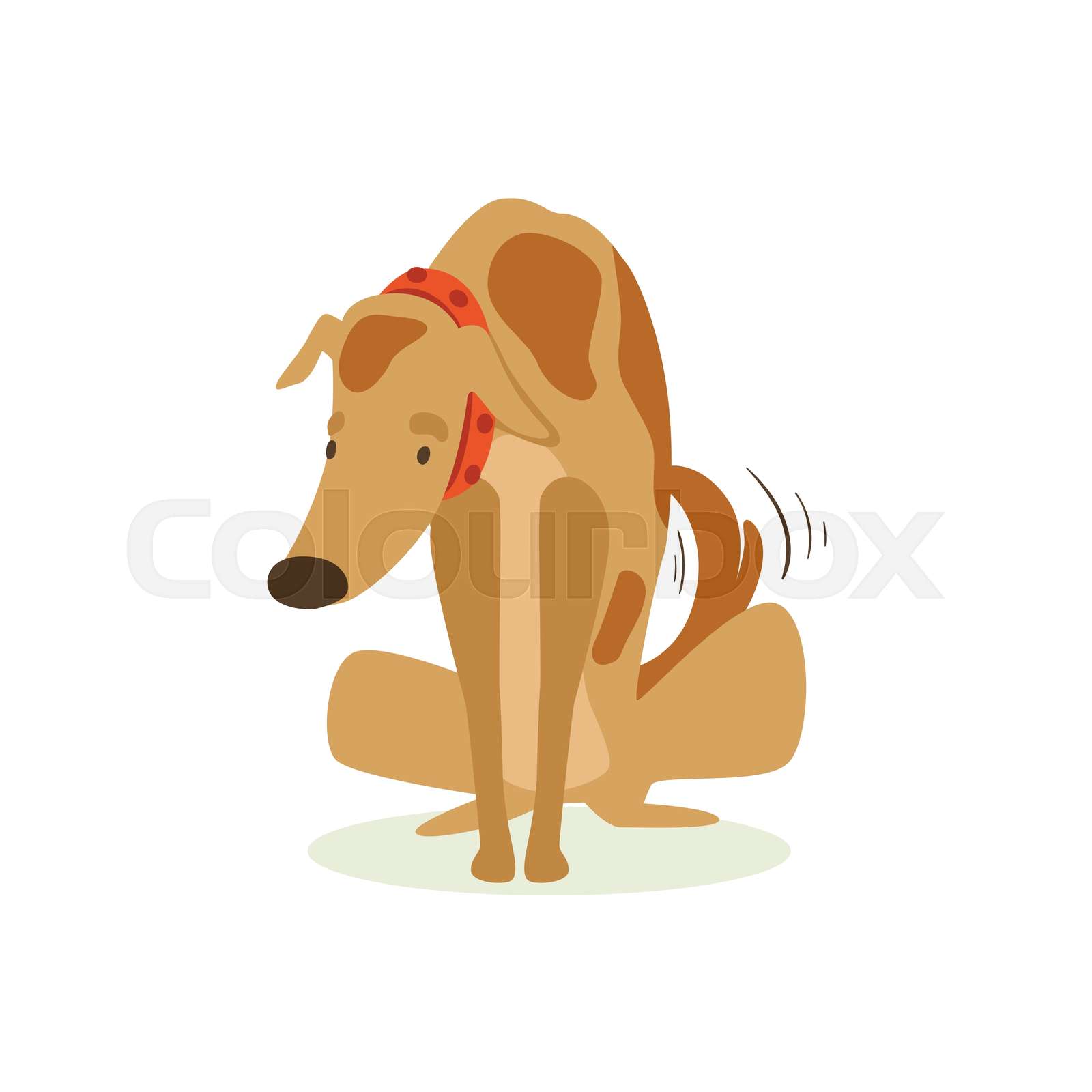 Guilty Brown Pet Dog Being Scolded , Animal Emotion Cartoon ...