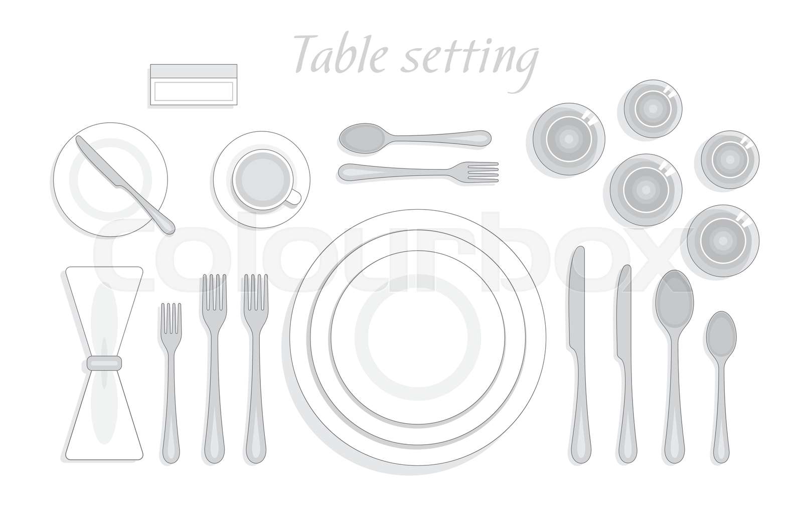 Table setting | Stock vector | Colourbox