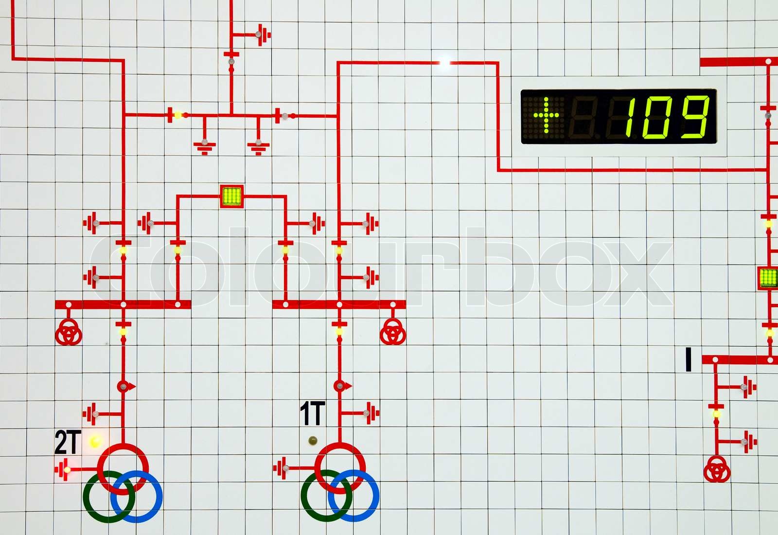 Bestandteil der modernen Elektro- Schema ist in Leitwarte | Stock Bild ...