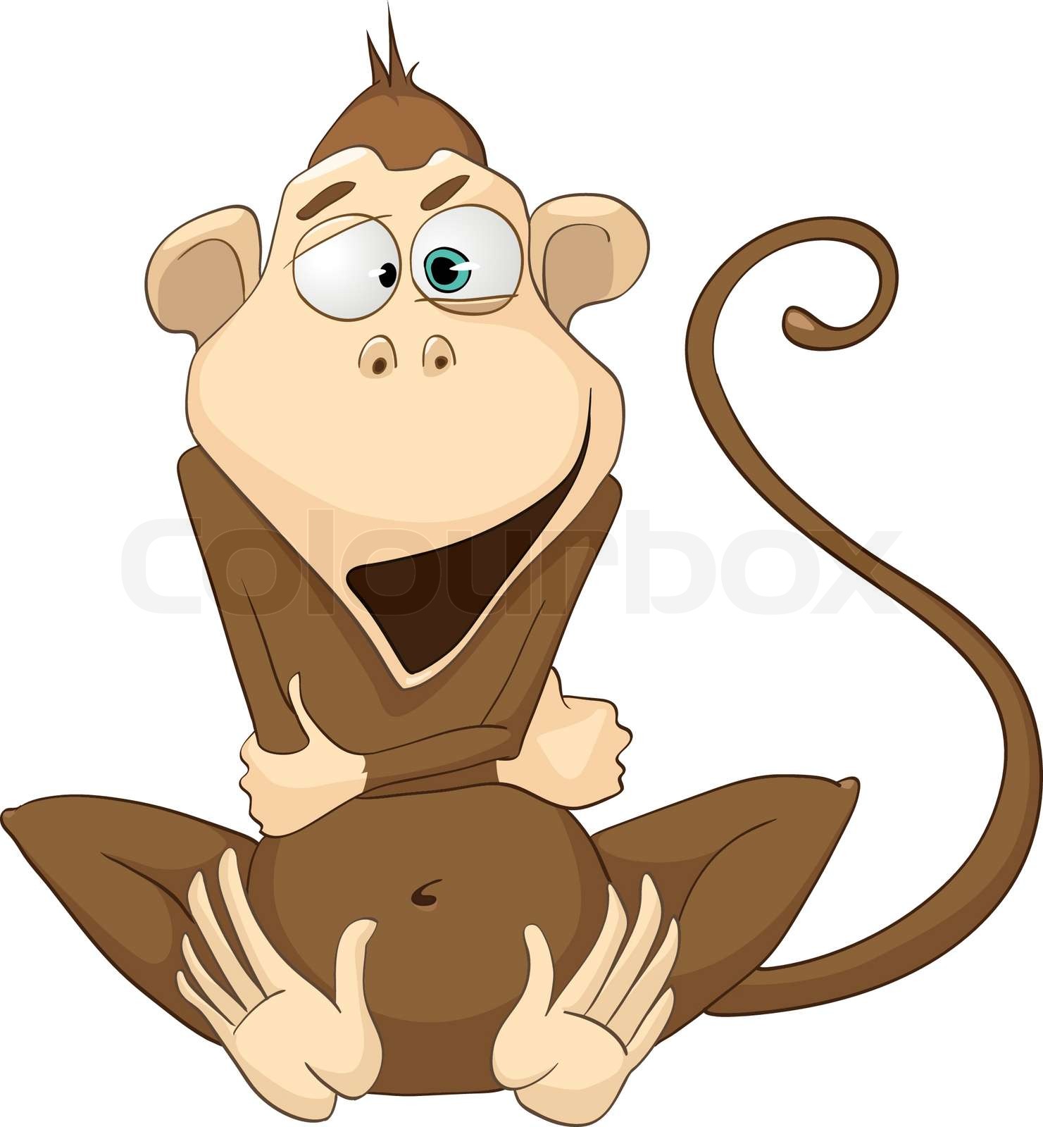 Cartoon Charakter Affe auf weißen Hintergrund | Stock-Vektor | Colourbox