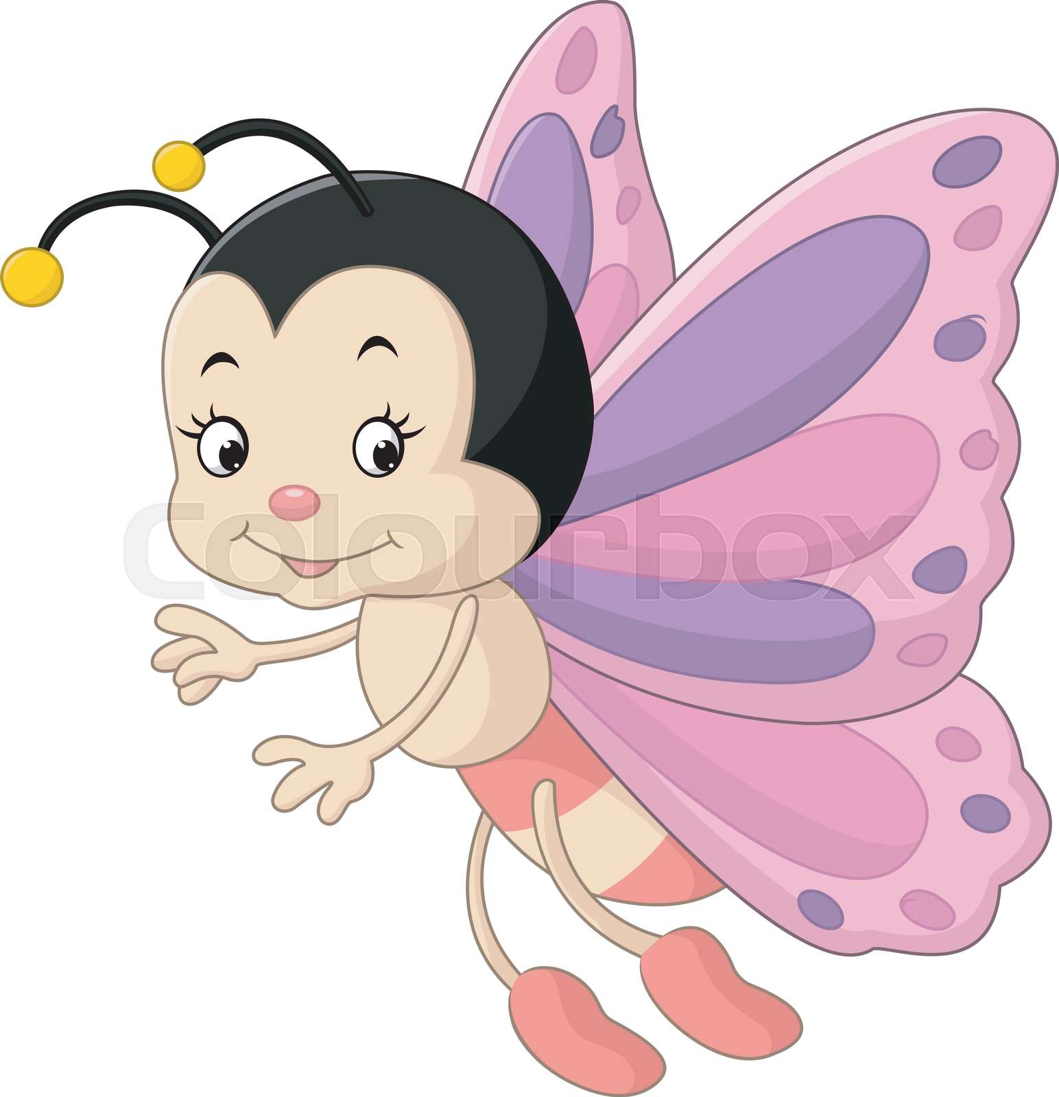Cute butterfly cartoon | Stock vector | Colourbox