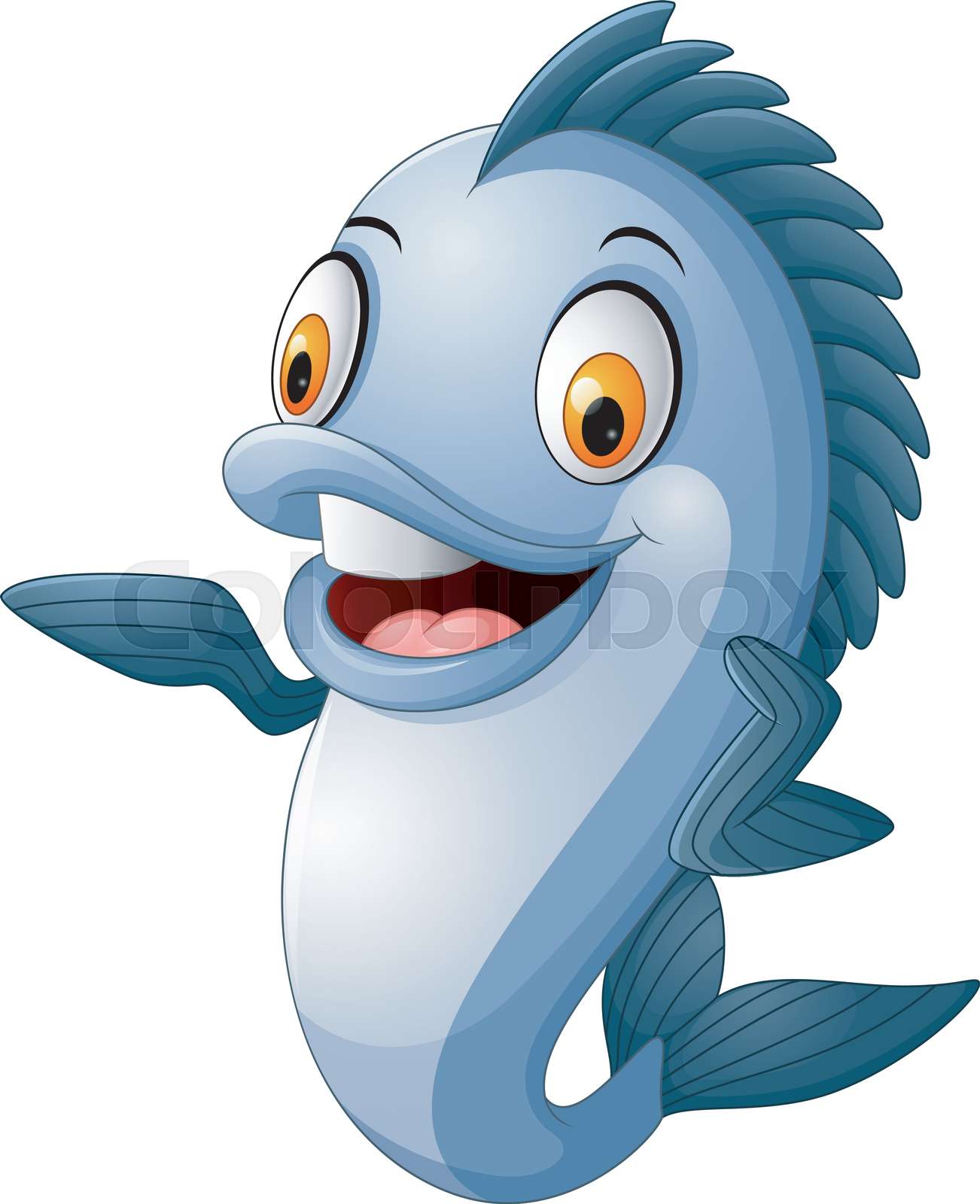 Cartoon fish giving thumb up | Stock vector | Colourbox