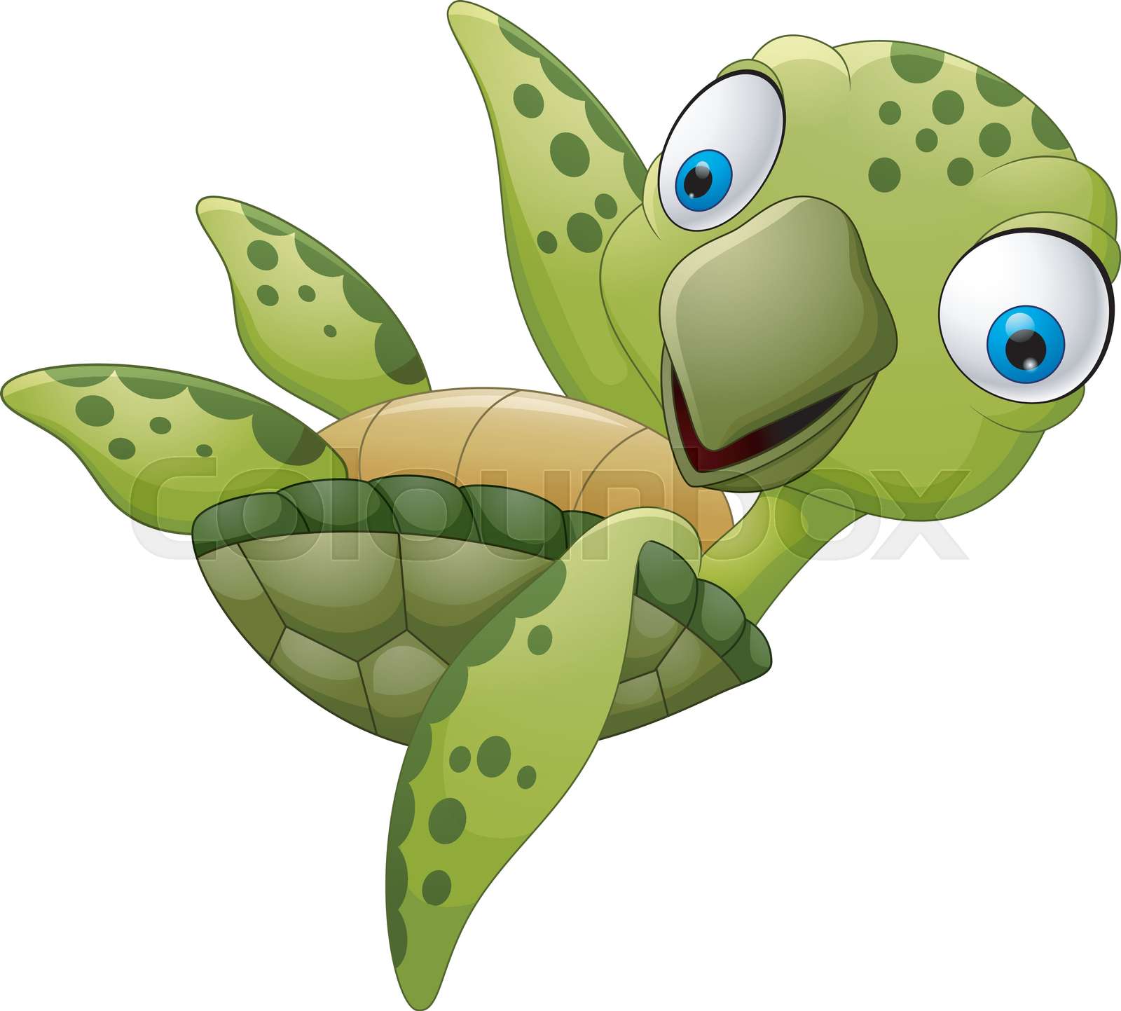 Cute cartoon turtle waving | Stock vector | Colourbox