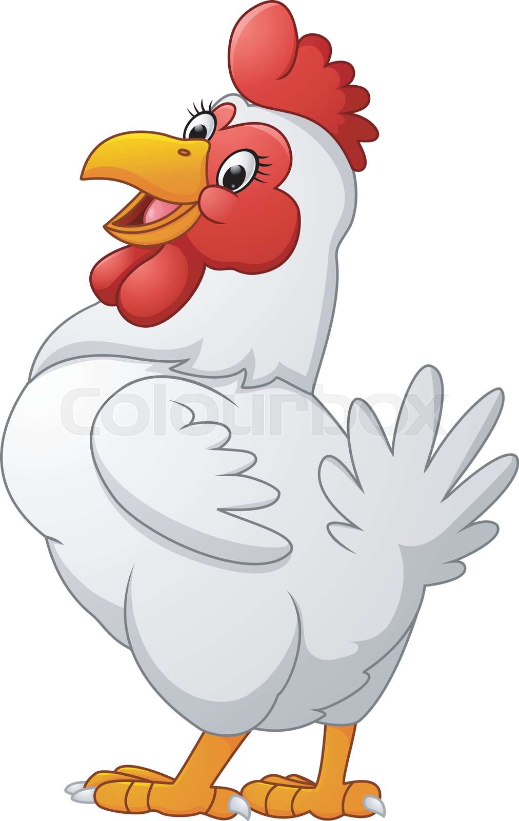 Illustration of cartoon hen posing | Stock vector | Colourbox