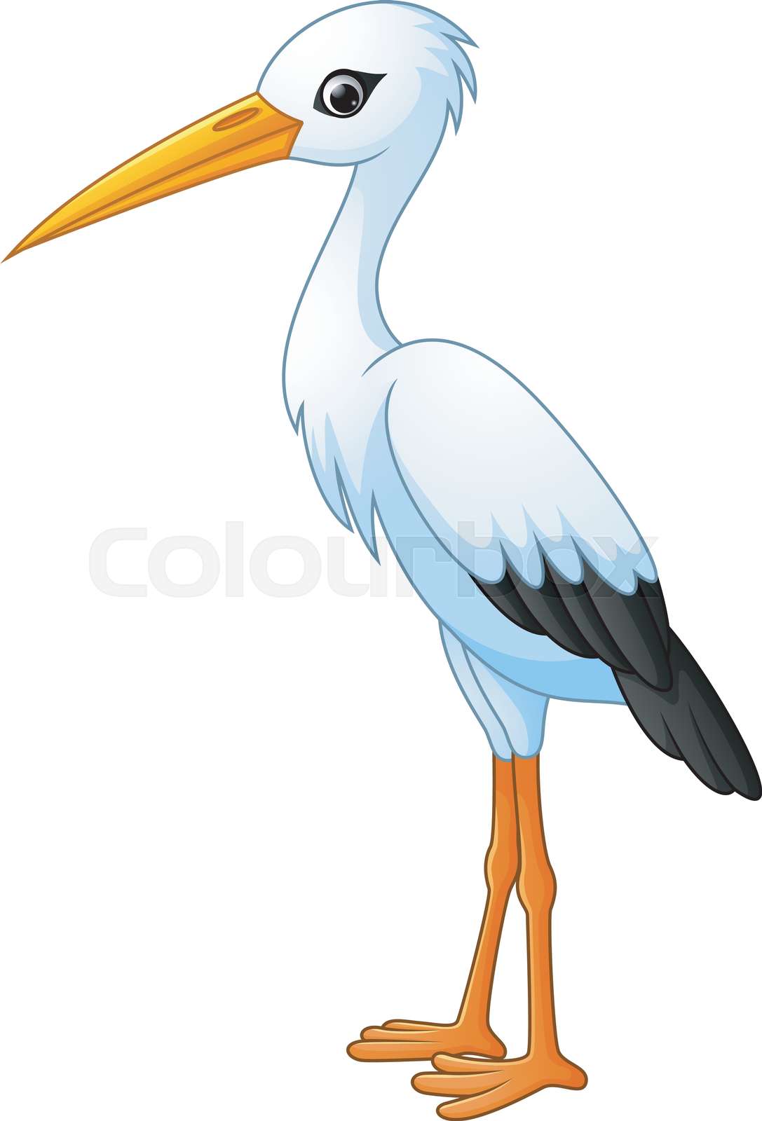 Cartoon white stork | Stock vector | Colourbox