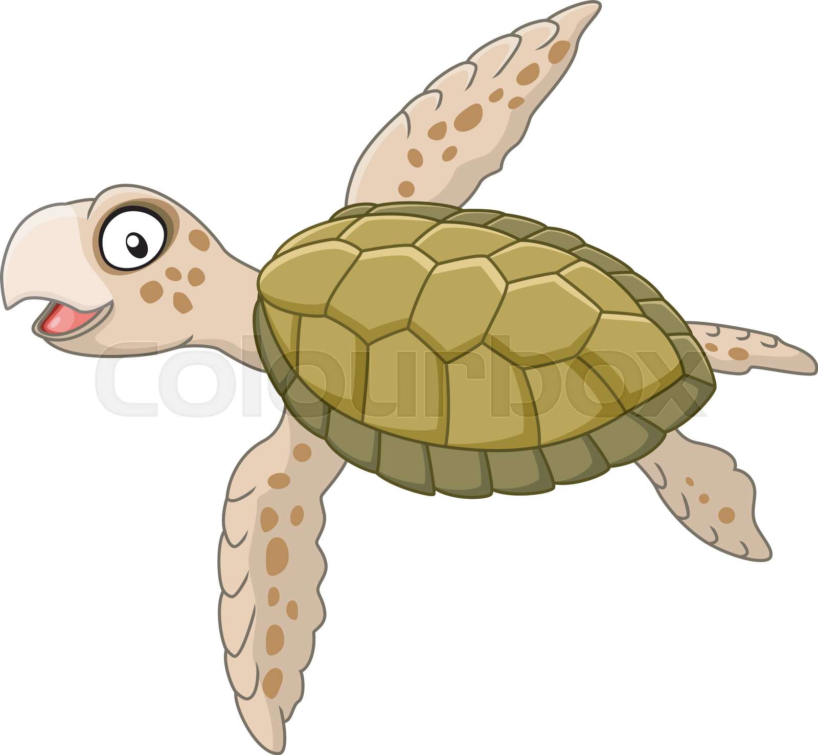 Happy sea turtle cartoon | Stock vector | Colourbox
