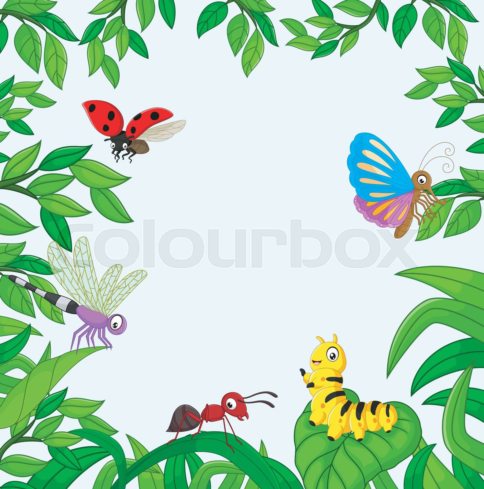 Cartoon insect in the garden | Stock vector | Colourbox