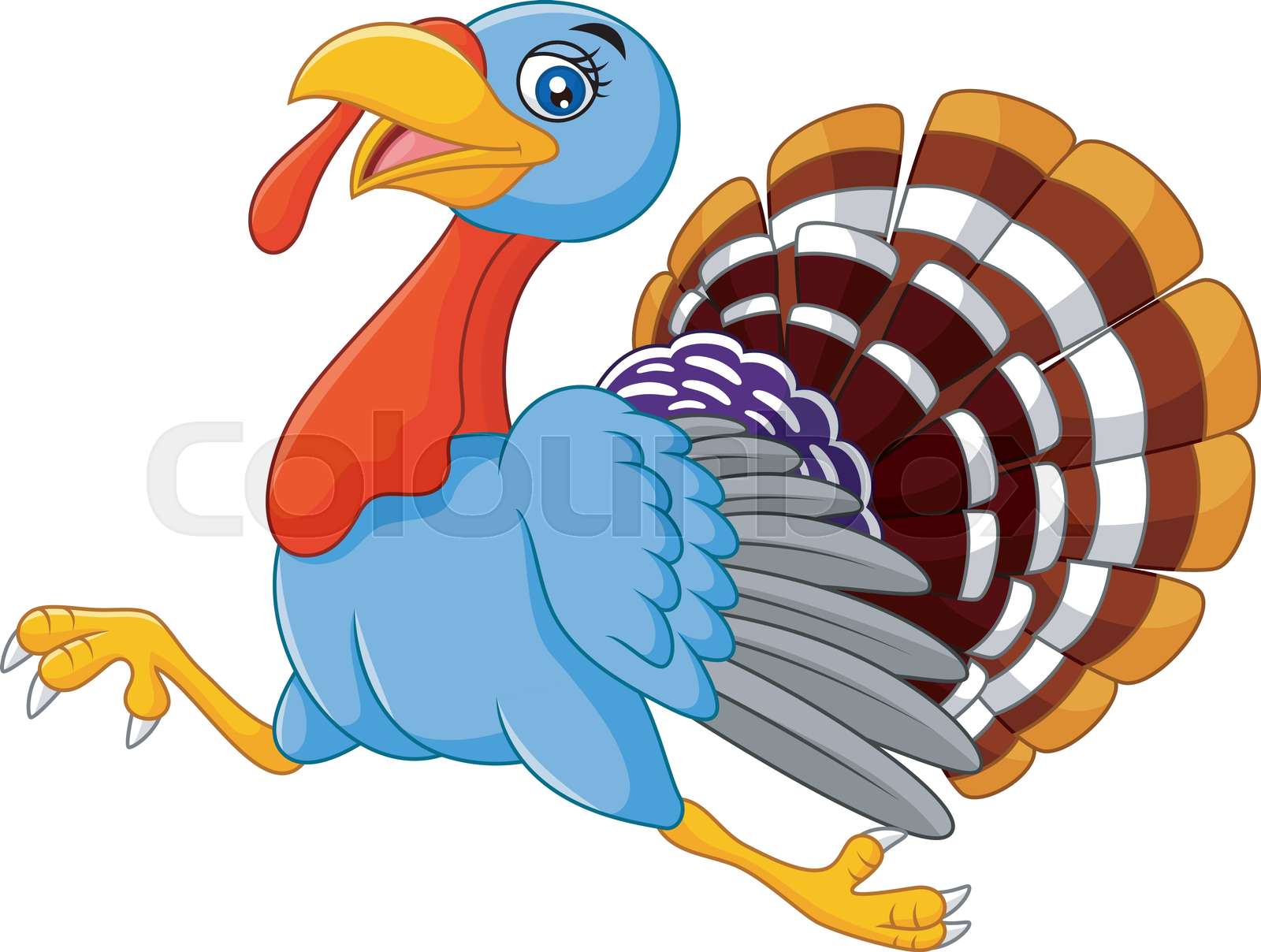 Cartoon turkey running | Stock vector | Colourbox