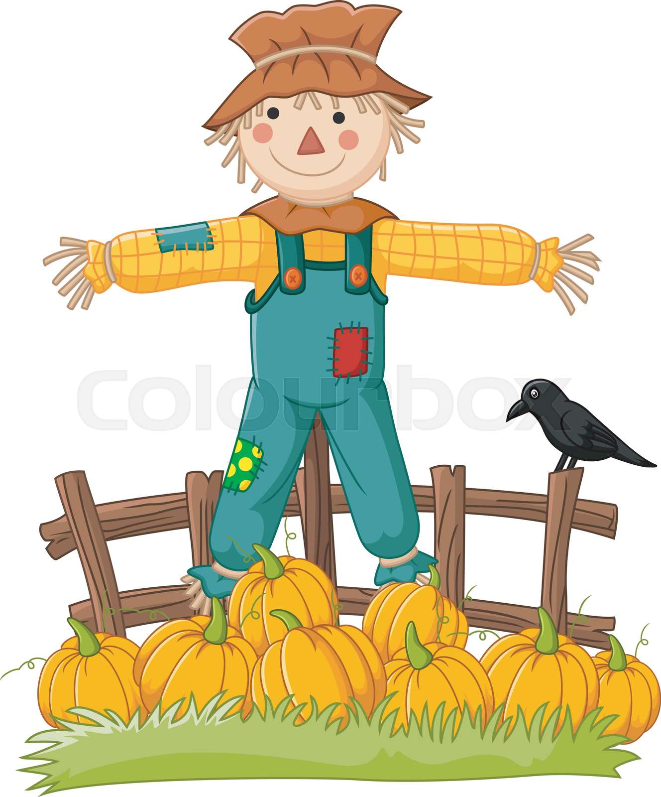 Cartoon scarecrow character | Stock vector | Colourbox
