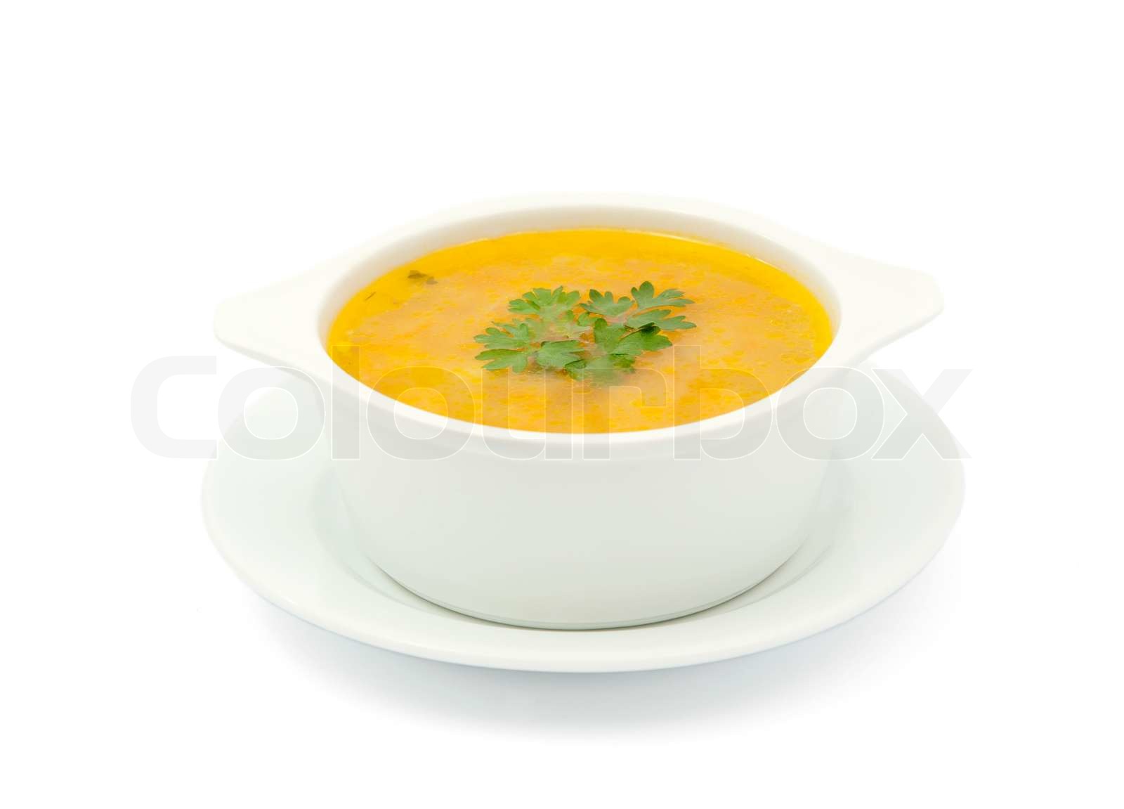 Suppe auf einem weißen Hintergrund | Stock Bild | Colourbox