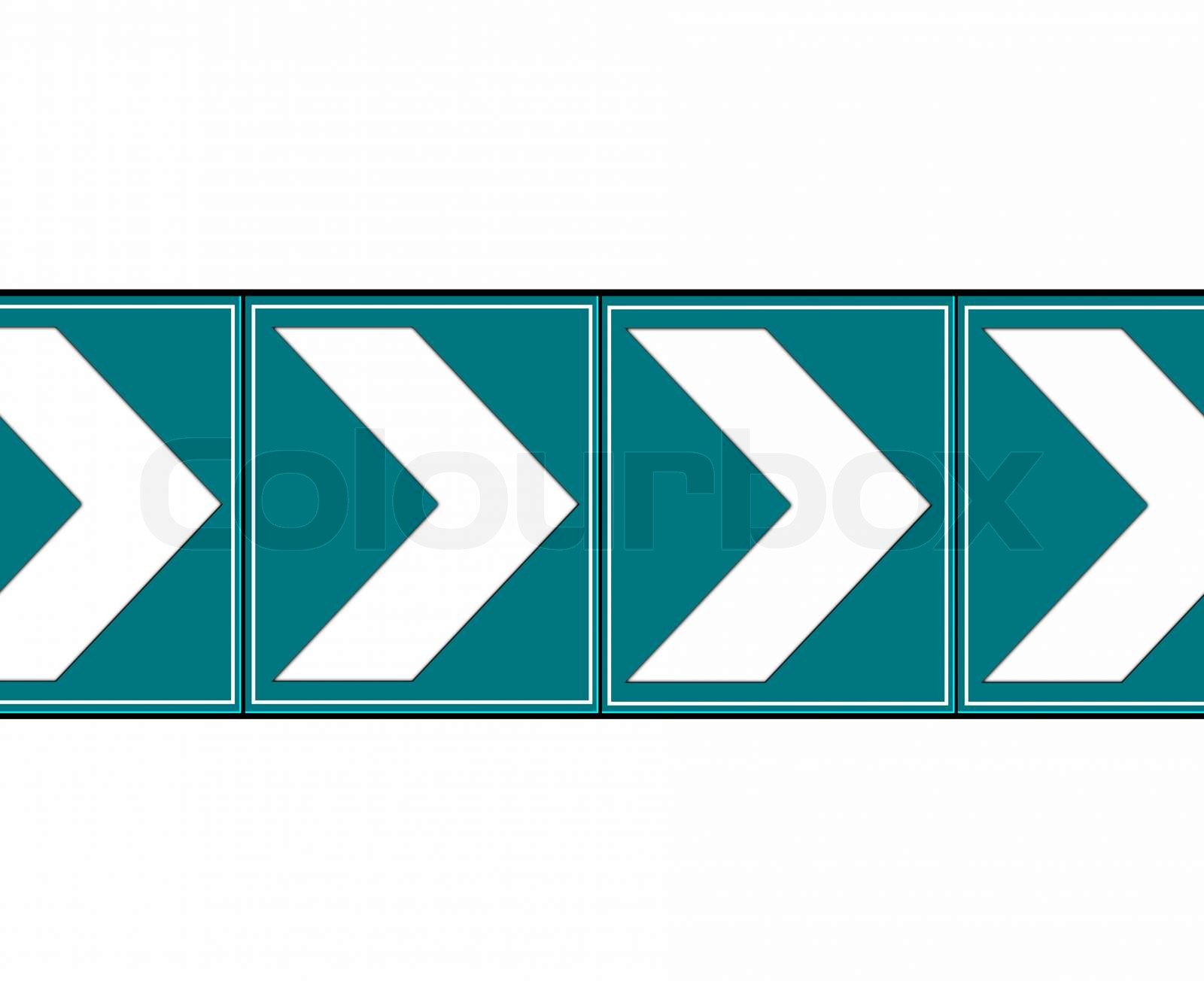 directional arrow sign to right isolated on white | Stock image | Colourbox