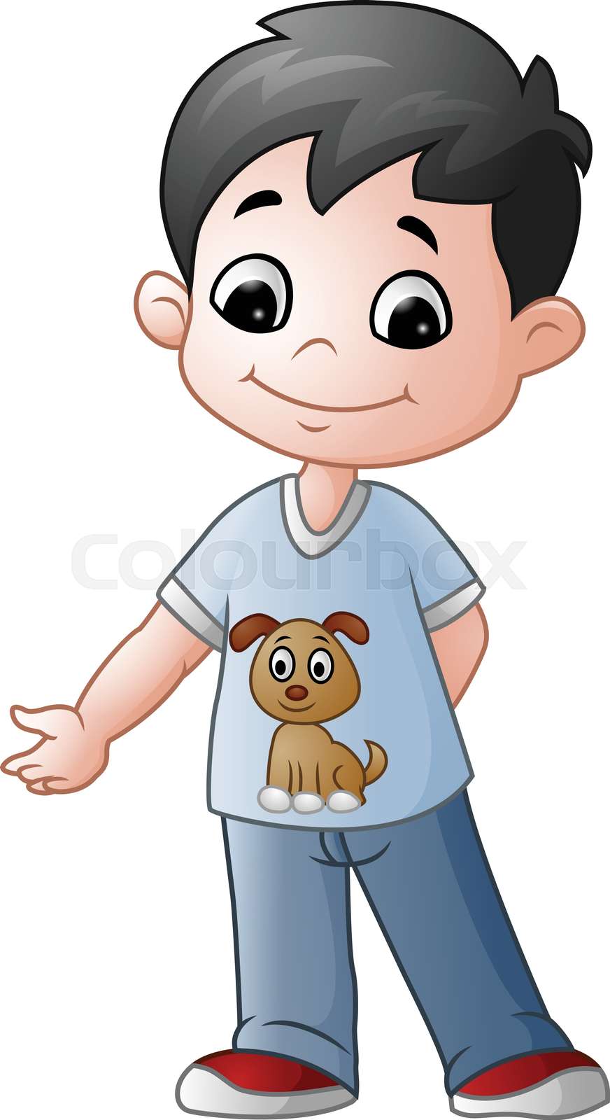 Happy little boy cartoon | Stock vector | Colourbox
