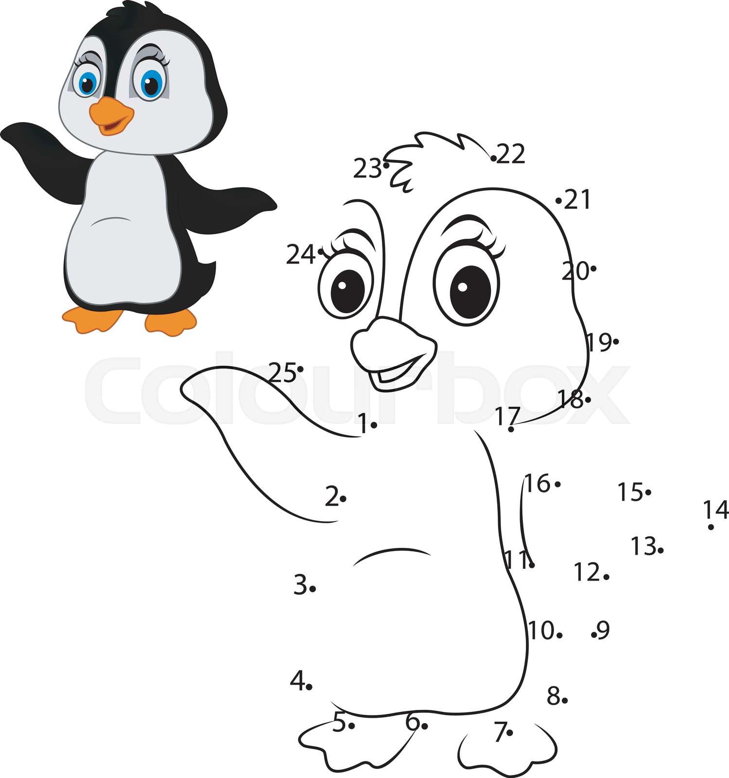 Connect the number to draw the animal educational game for children ...