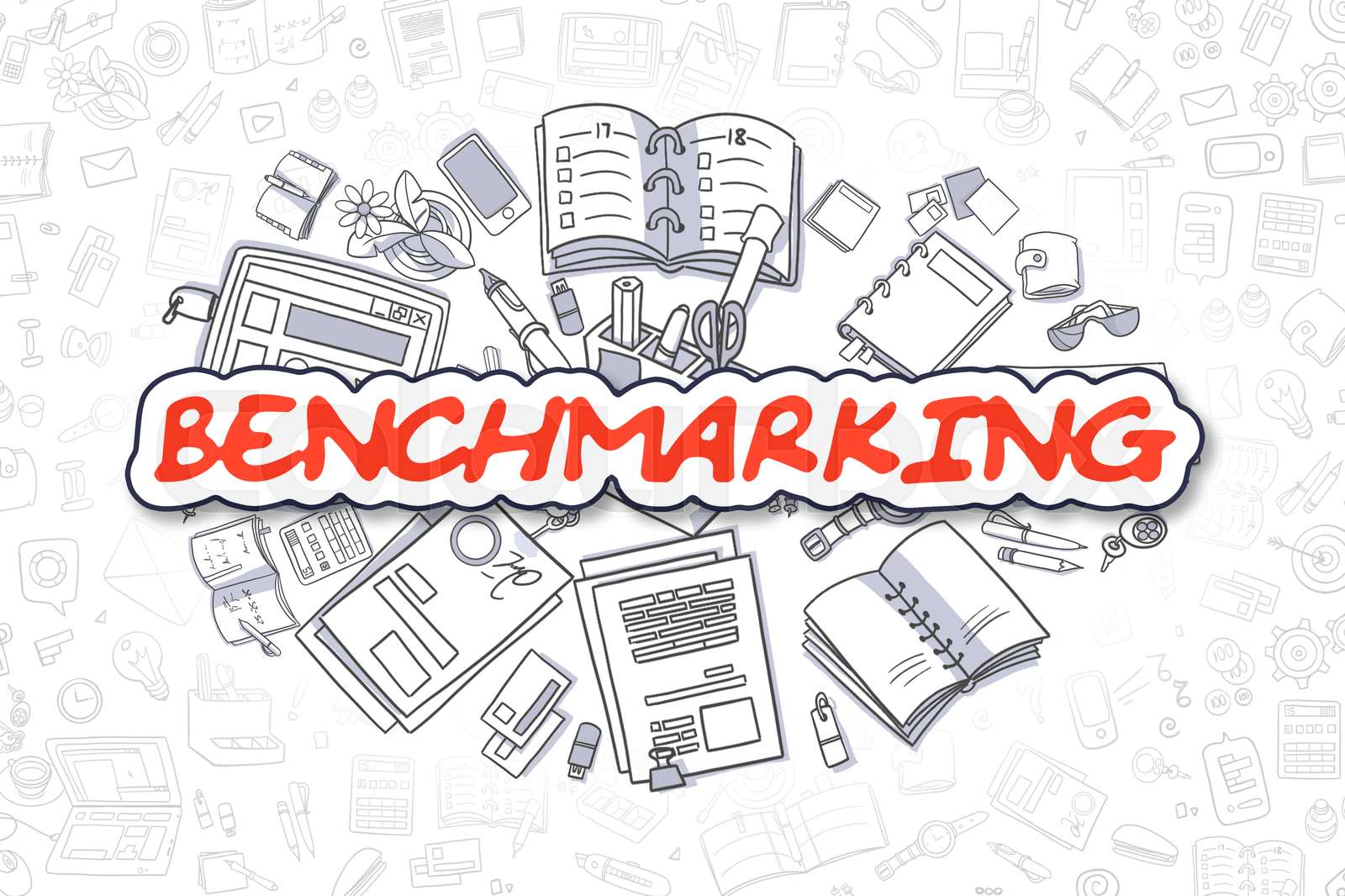 Benchmarking - Cartoon Red Word. Business Concept. | Stock image | Colourbox