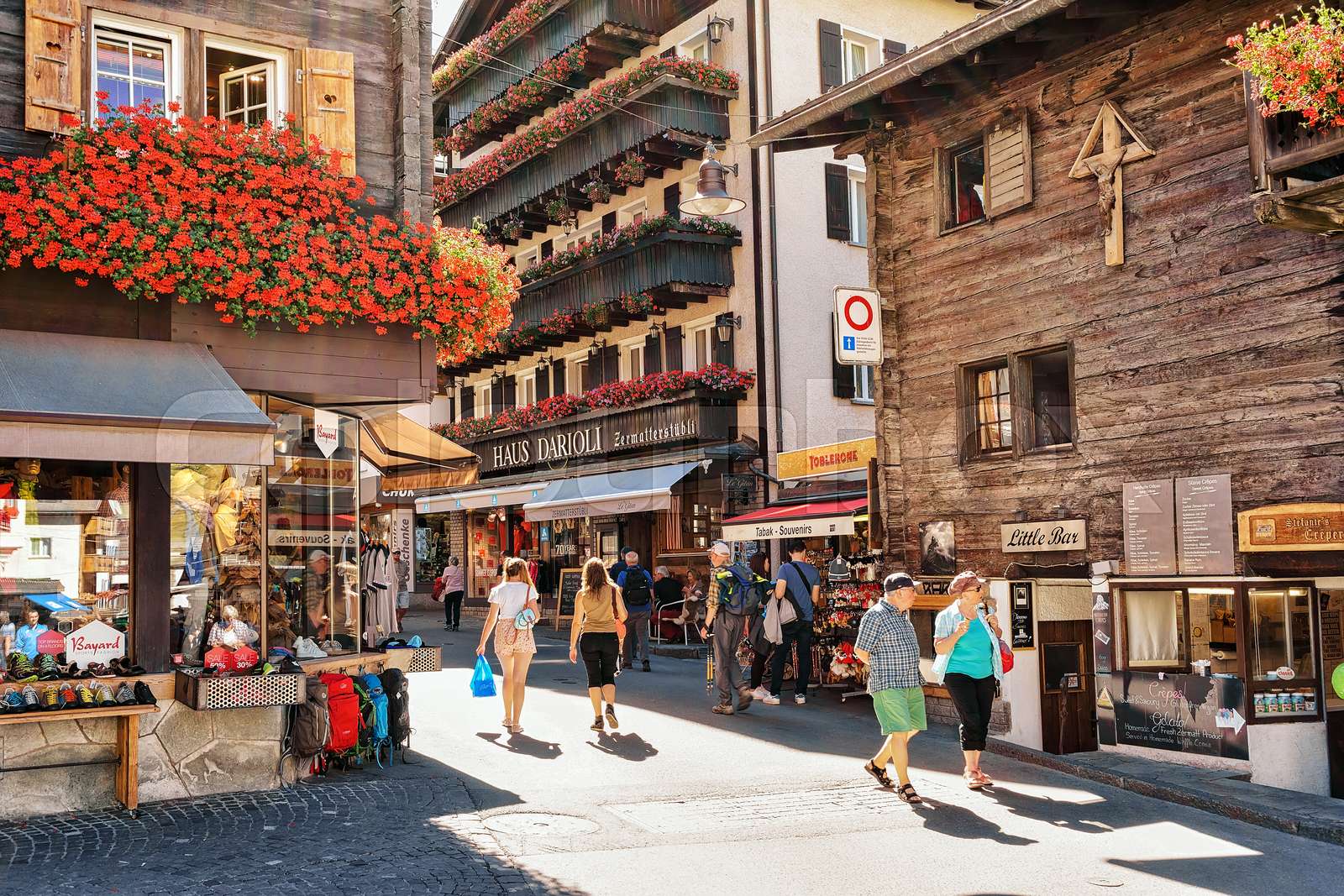 Tourists at center in Zermatt | Stock image | Colourbox