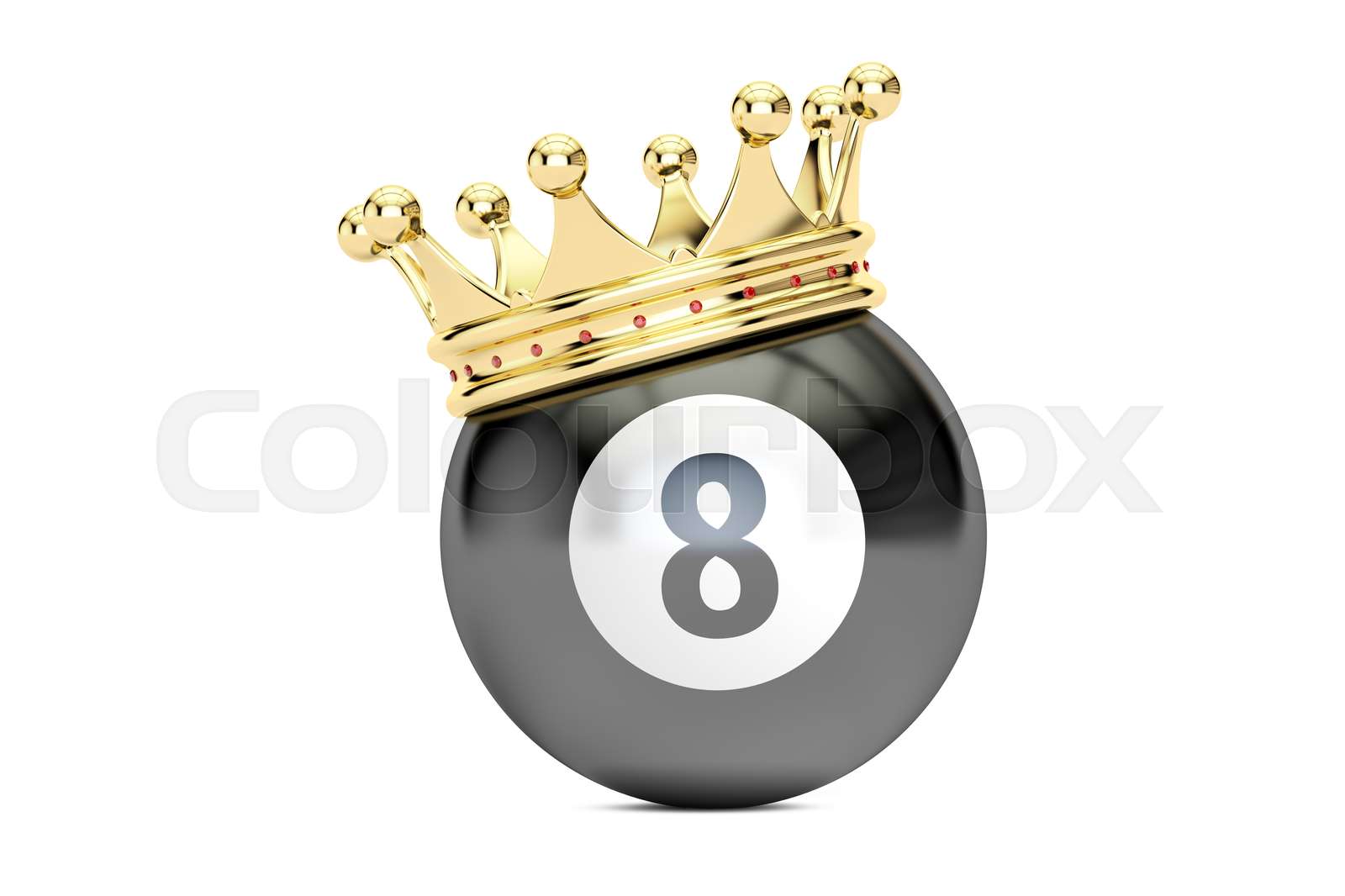 Billiard black eight ball with golden crown, 3D rendering | Stock image ...