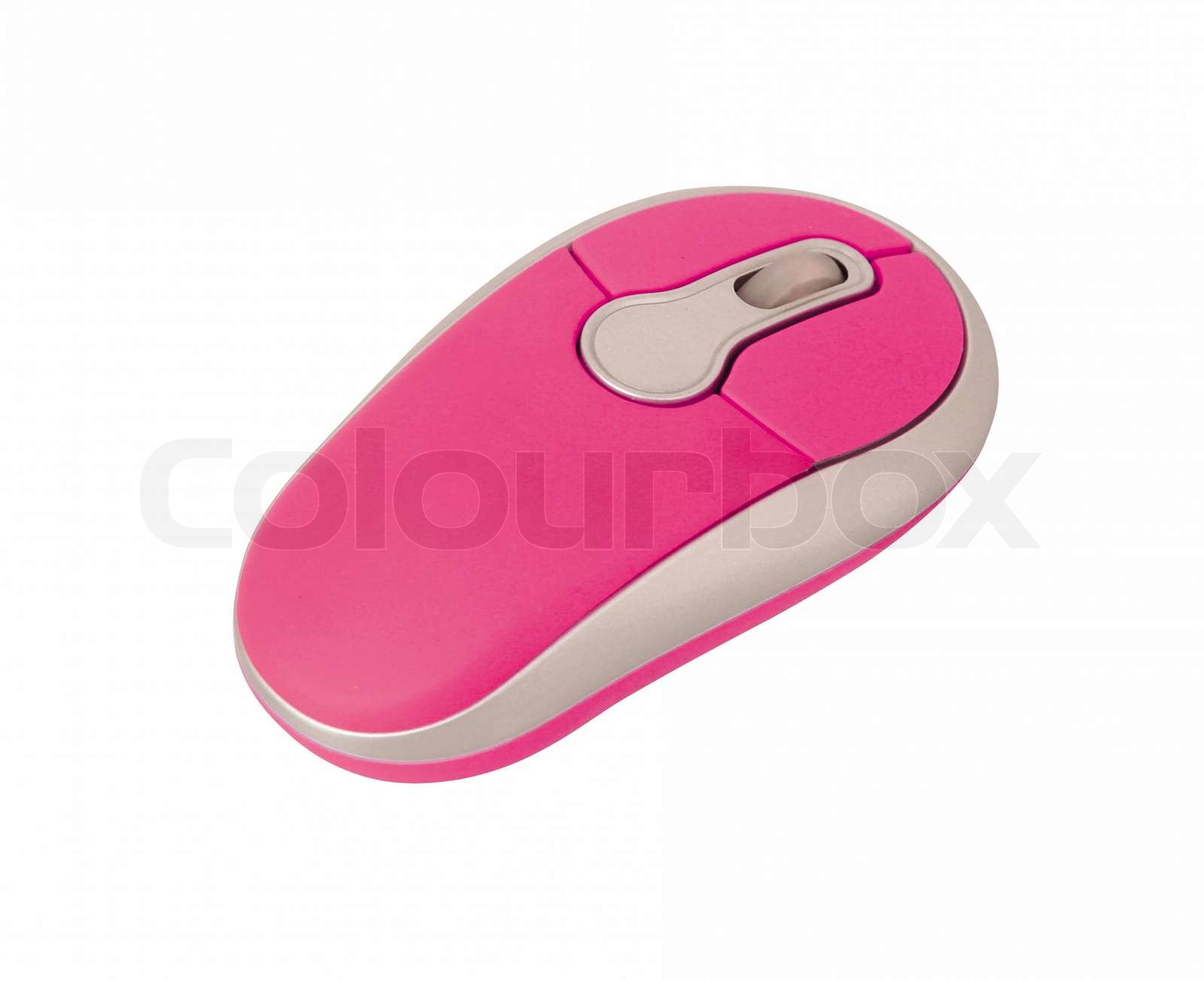 Pink Computer mouse for women on a white | Stock image | Colourbox