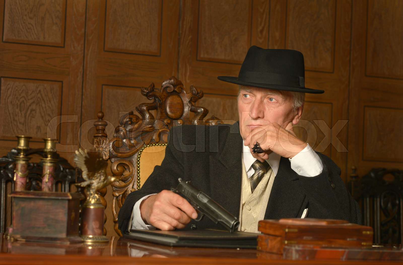 Mature male mafia boss | Stock image | Colourbox