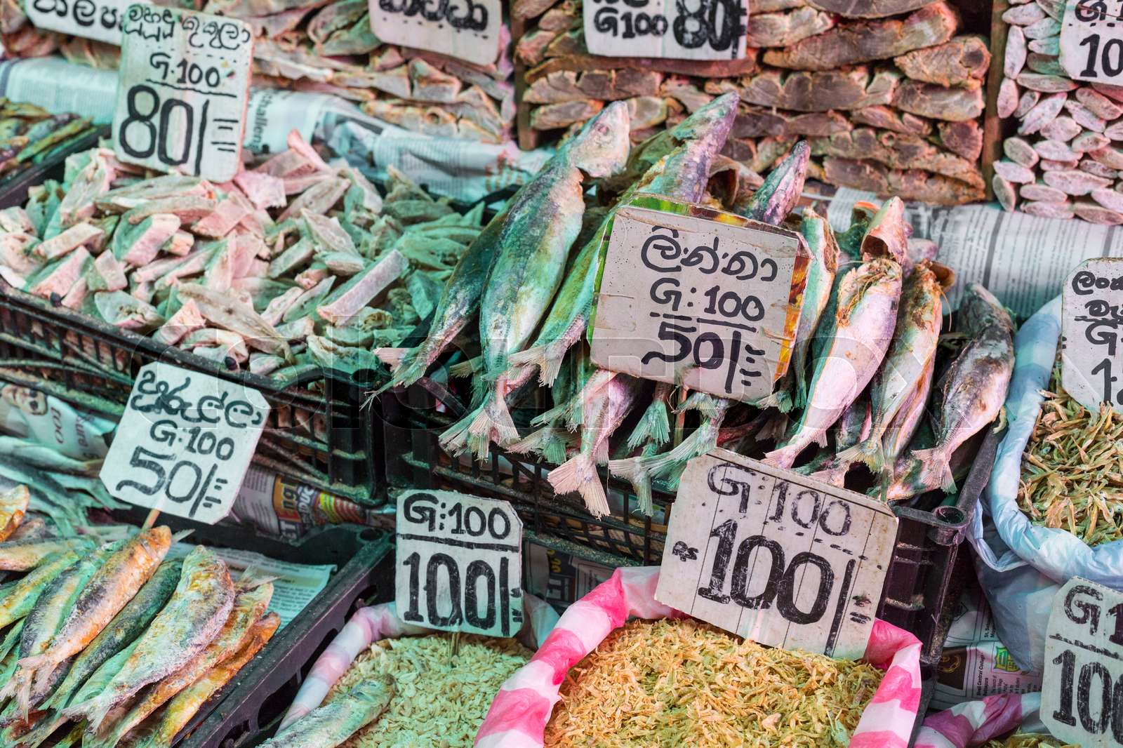 Dried Fishes In Sri Lanka Fish Market | Stock image | Colourbox
