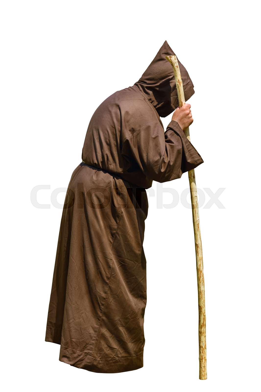 Monk with a Stick | Stock image | Colourbox