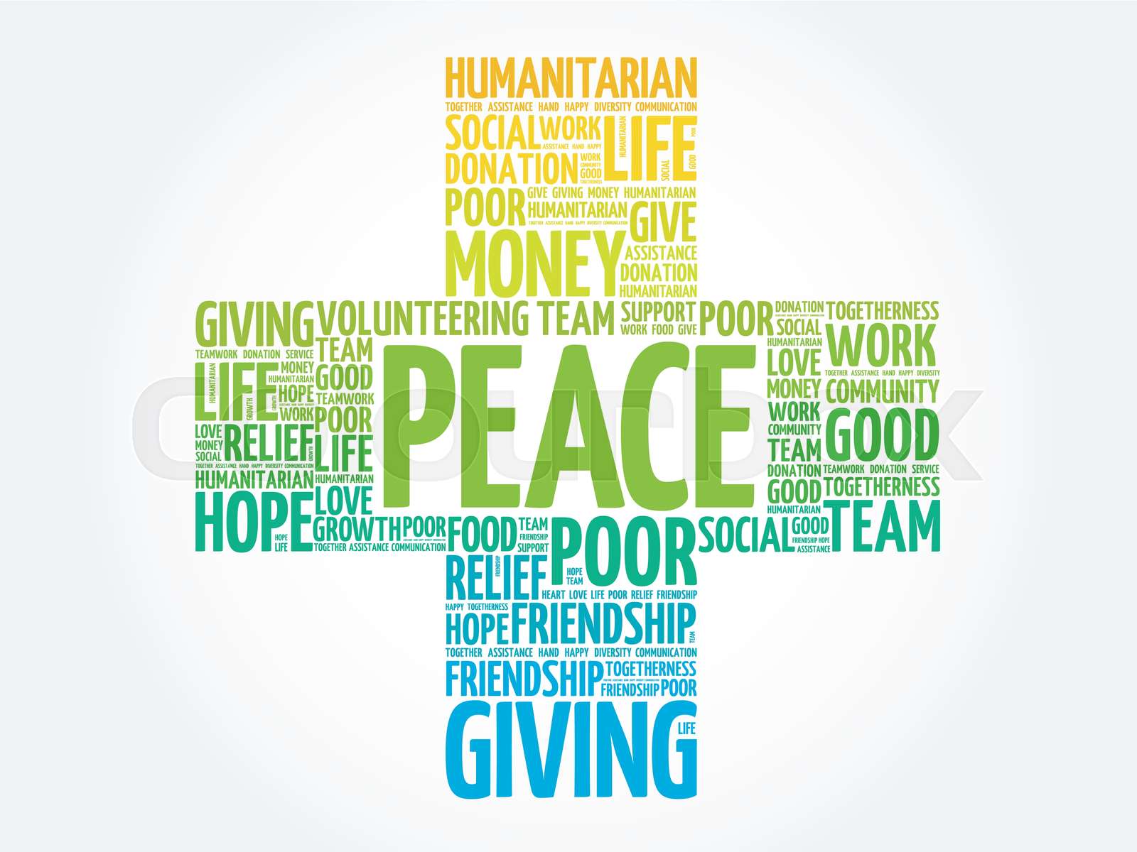 Peace word cloud collage | Stock vector | Colourbox
