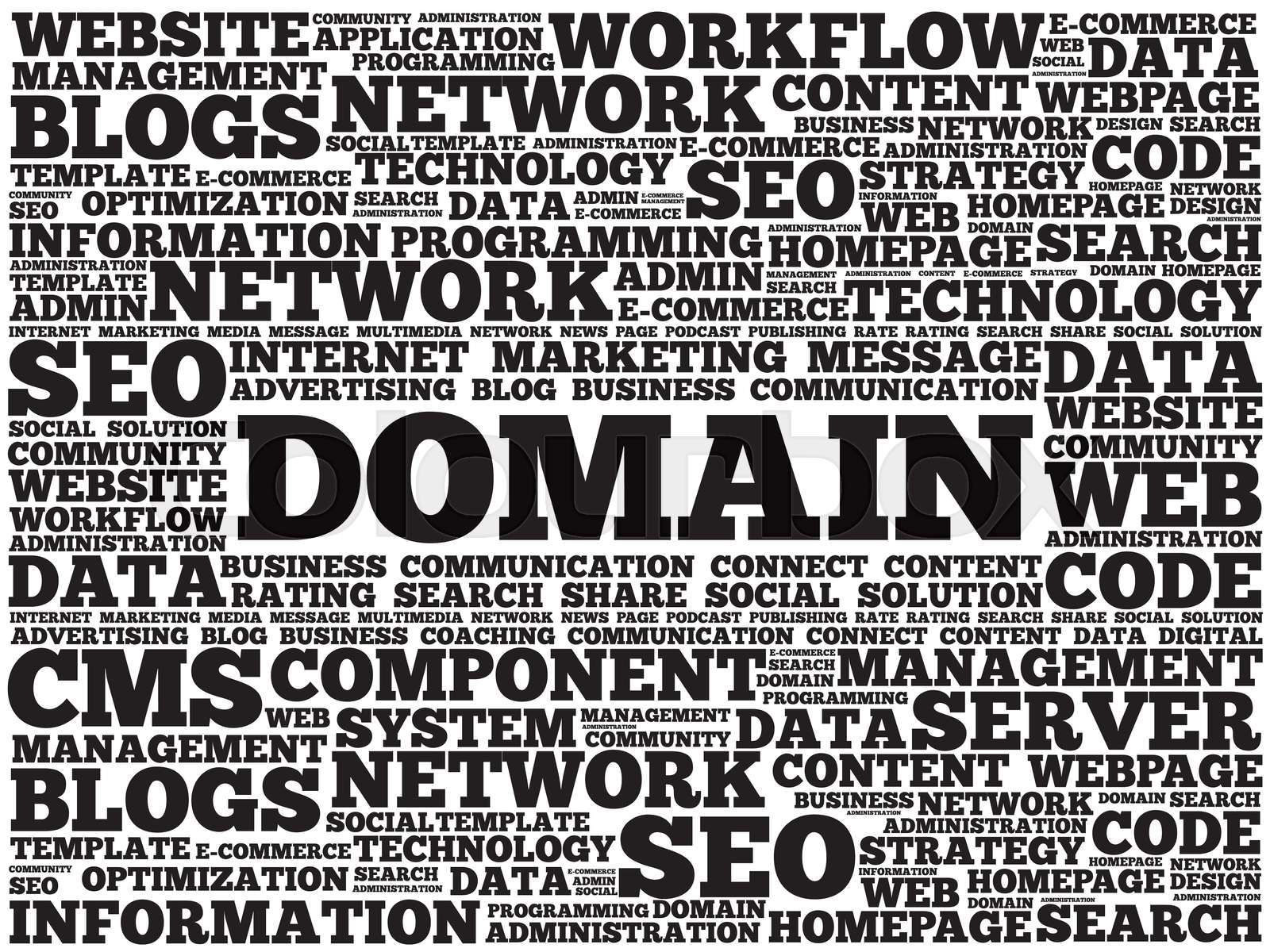 DOMAIN word cloud | Stock vector | Colourbox