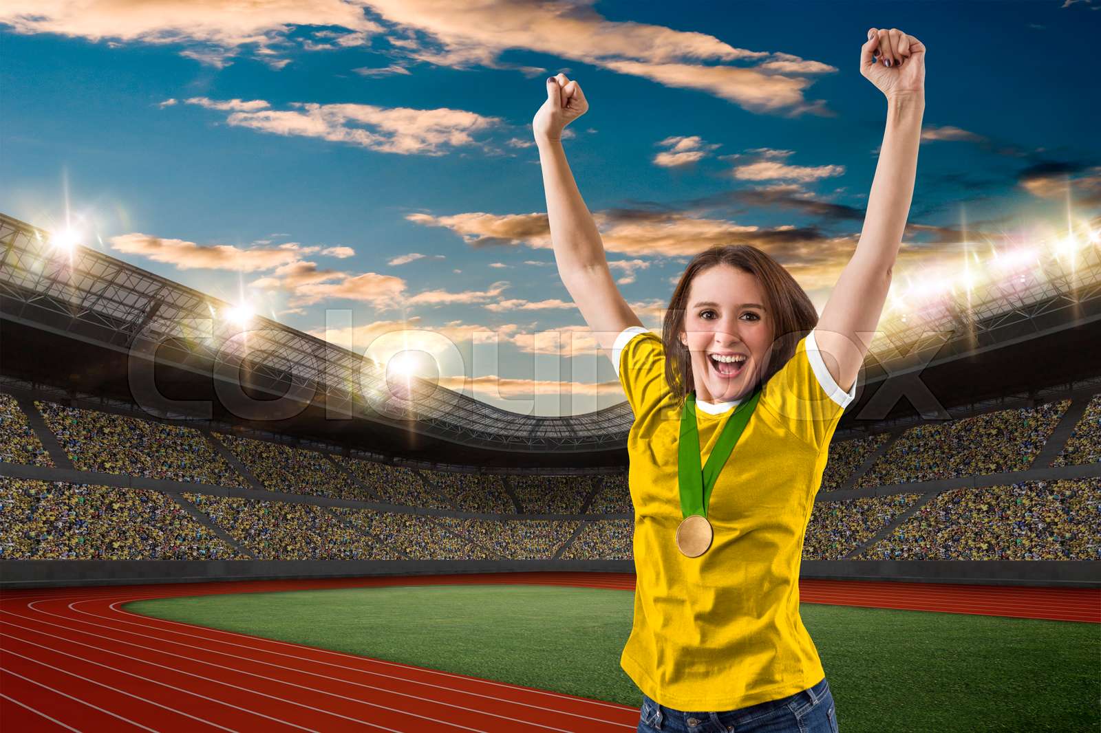 Female Athlete Celebrating | Stock image | Colourbox