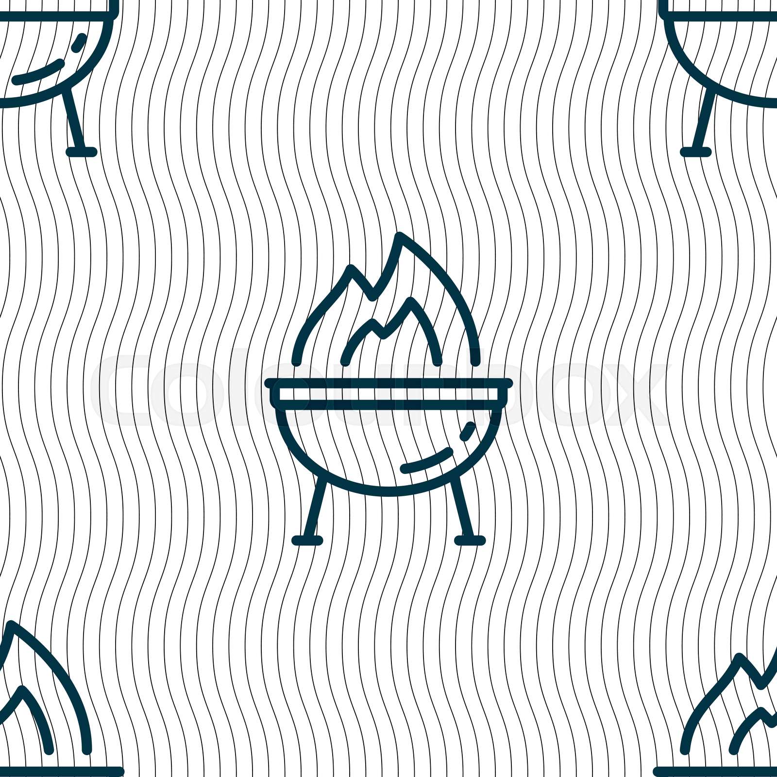 Grill icon sign. Seamless pattern with geometric texture. Vector ...