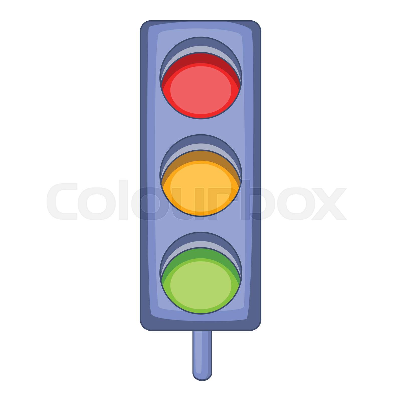 Traffic light icon, cartoon style | Stock vector | Colourbox